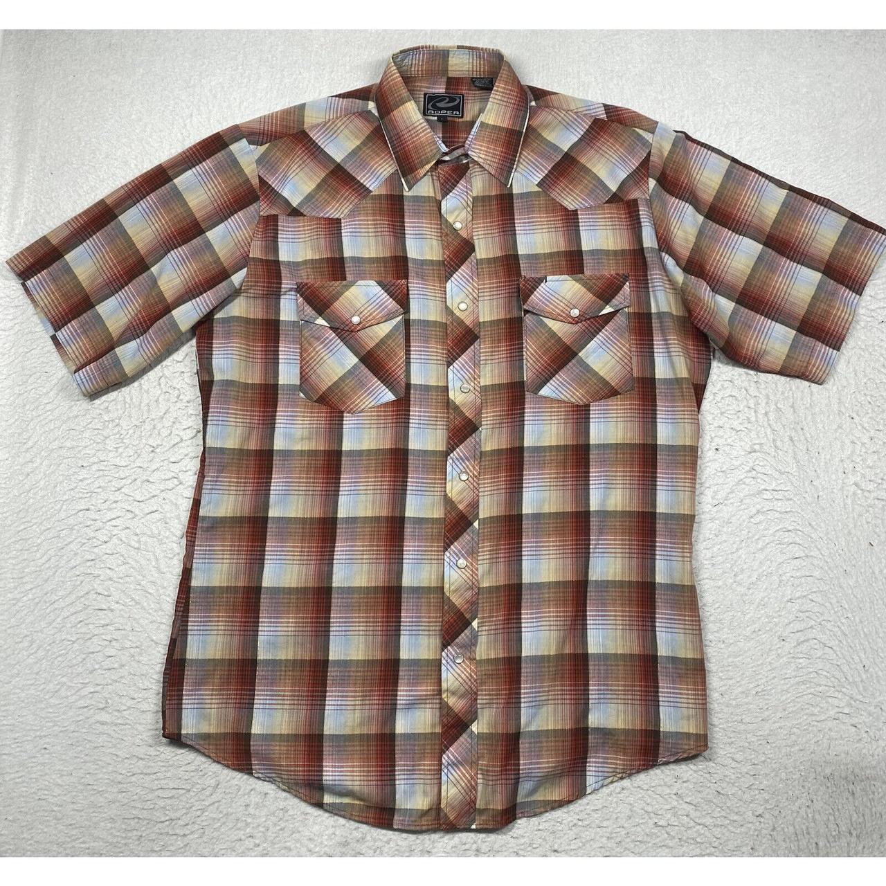 Roper Western Shirt Mens Large Pearl Snap Multicolor... - Depop