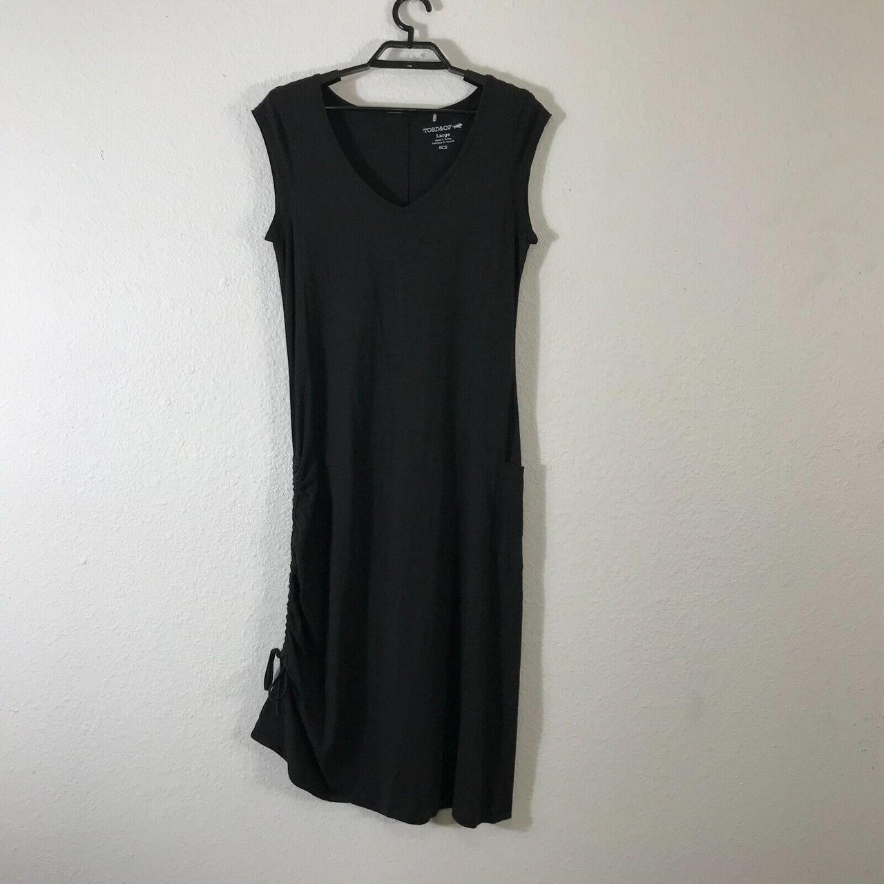 Toad & Co Women's Muse Dress Size L Black Short... - Depop