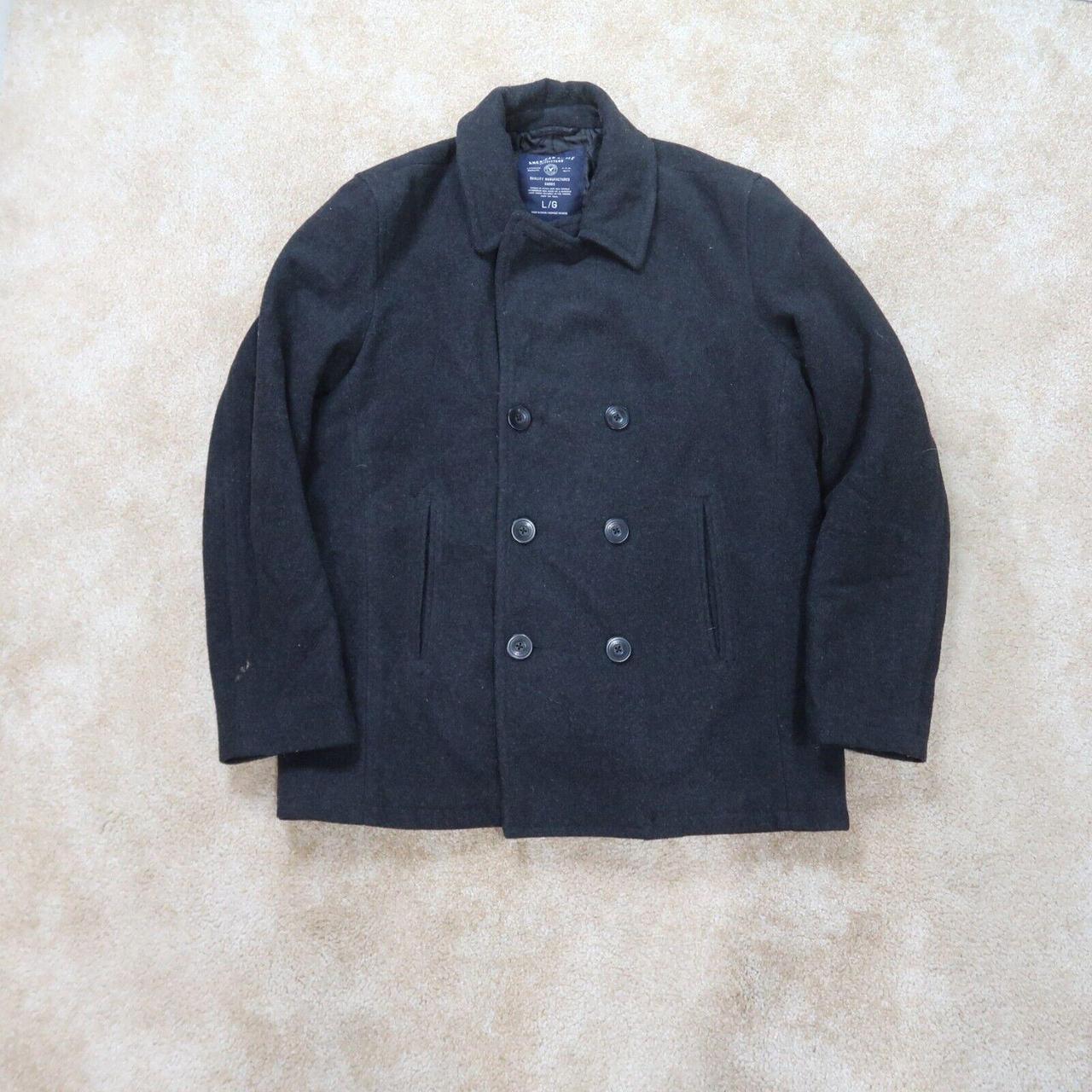 American Eagle Wool Blend Peacoat Button Front Men's... - Depop