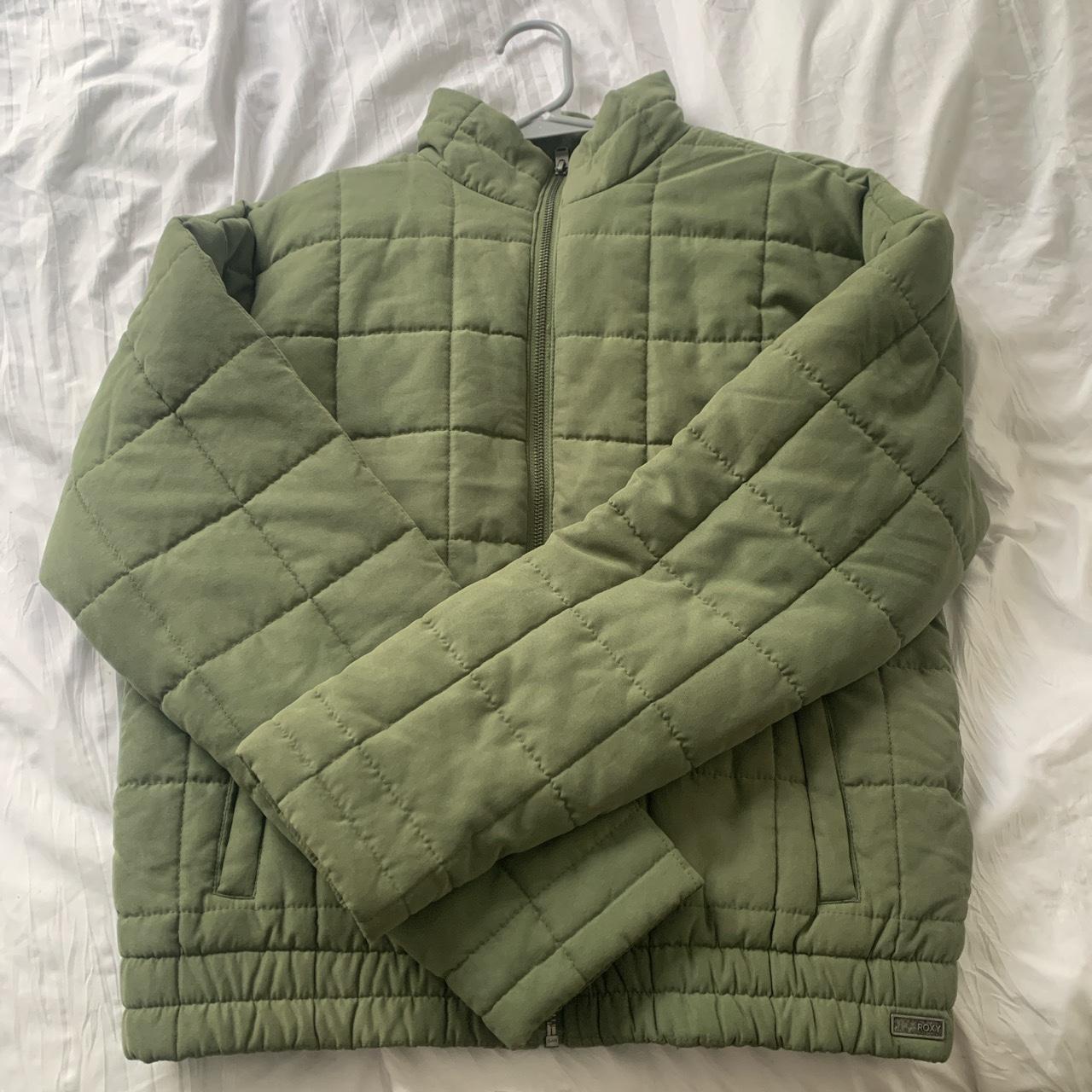 Roxy green jacket Worn once - Depop