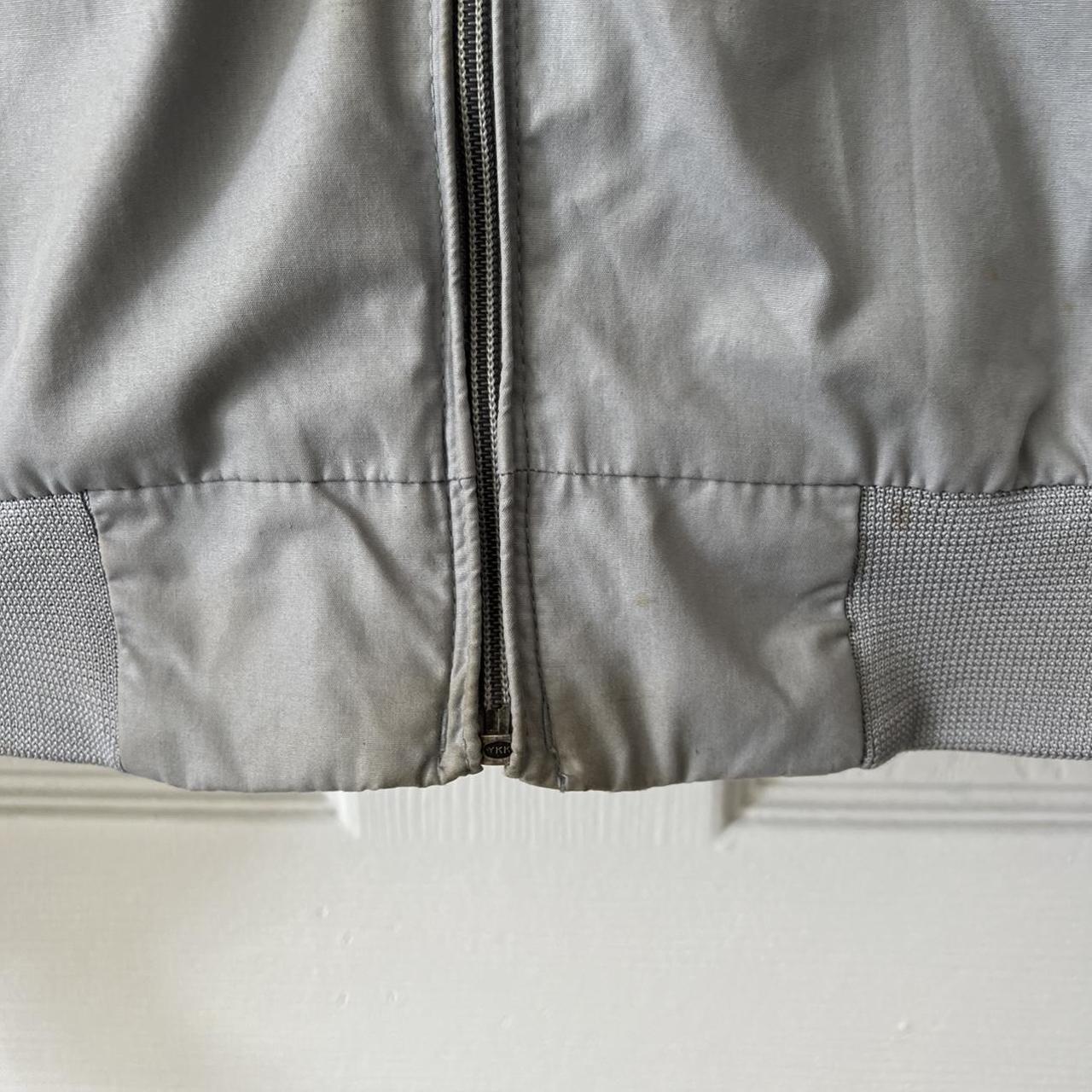 Members only jacket Light grey with teal... - Depop