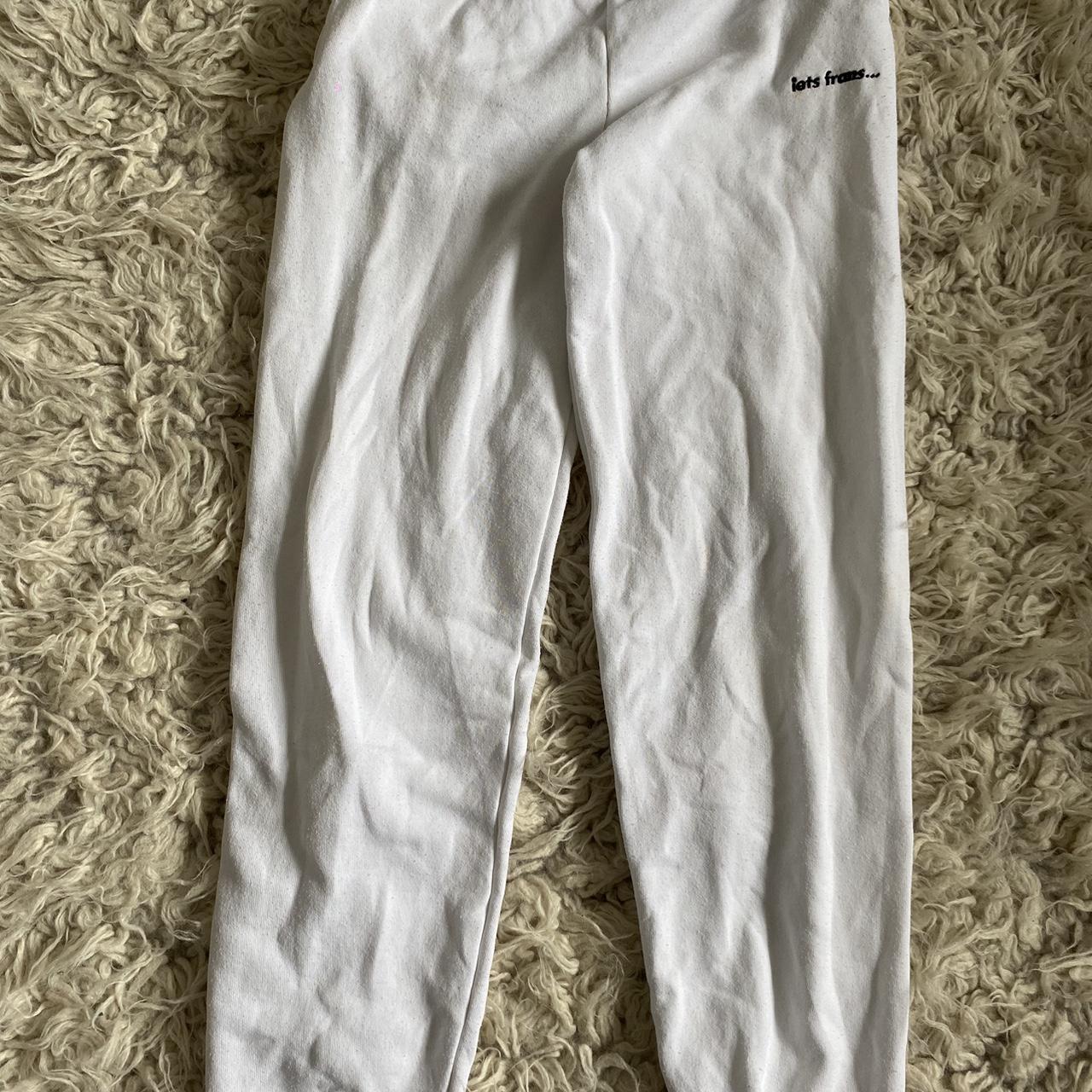 White iets frans trackies Great condition but a few... | Depop