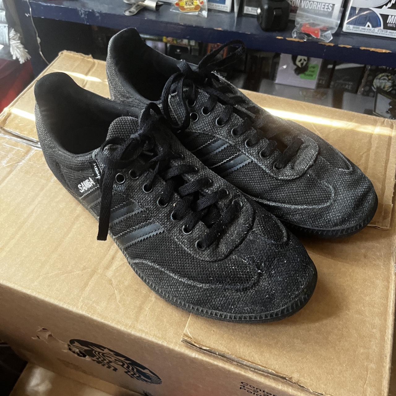 -vintage crazy rare hemp adidas samba all... - Depop
