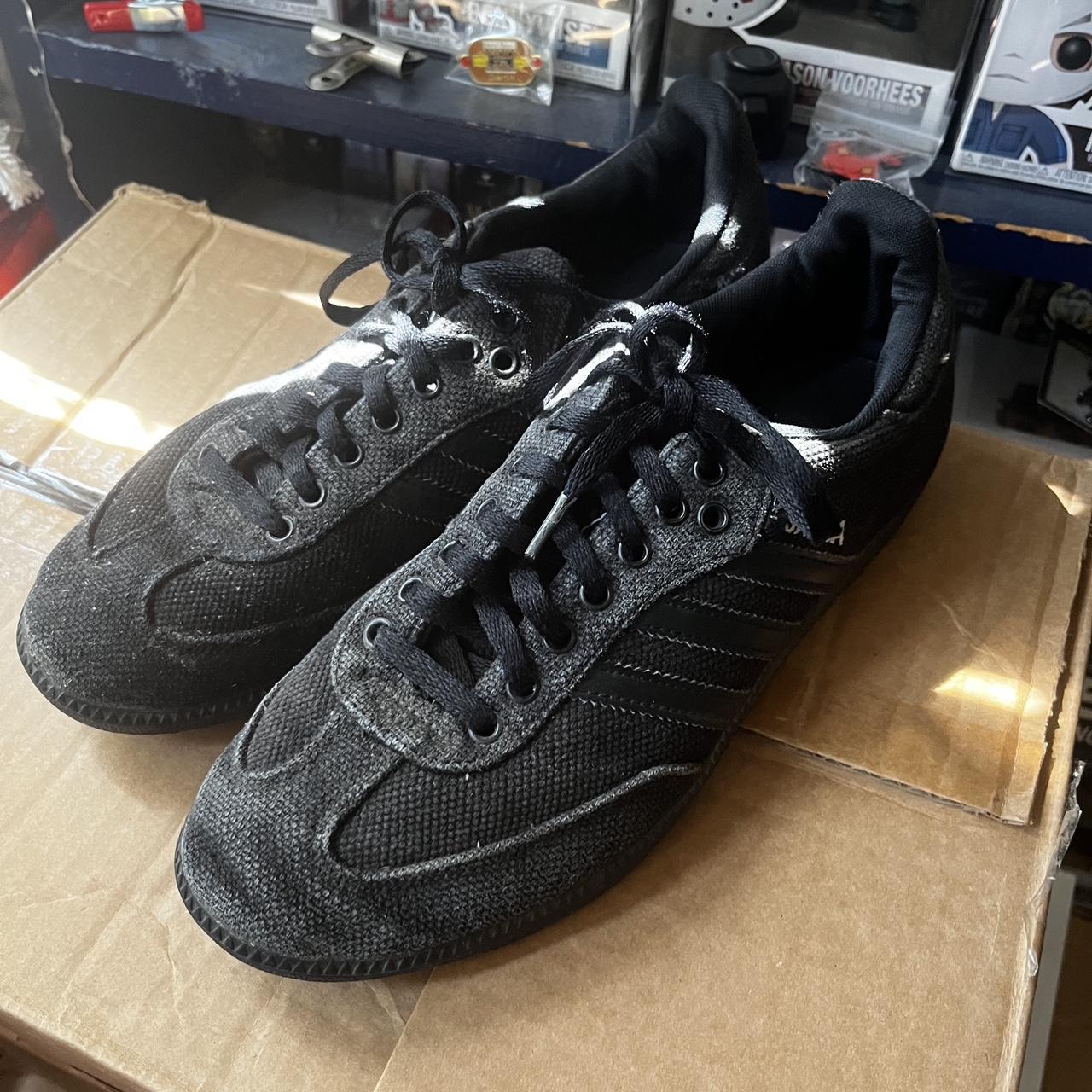 -vintage crazy rare hemp adidas samba all... - Depop