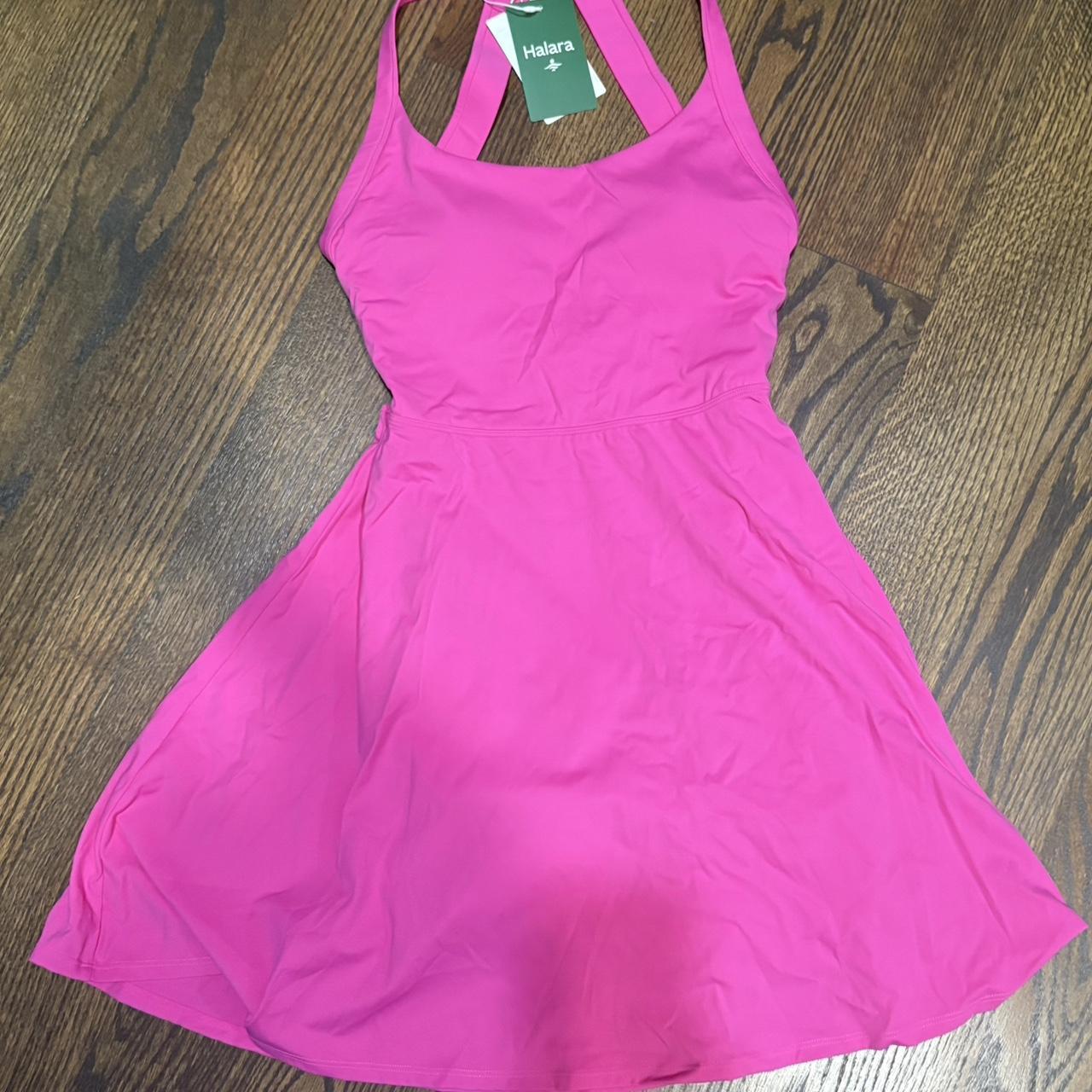 Bright pink Halara active dress. Brand new with... | Depop