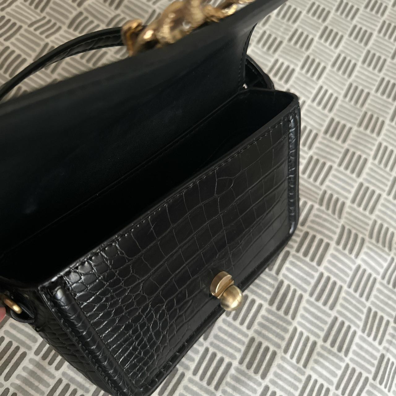 classy zara faux crocodile pattern clutch bag with... - Depop