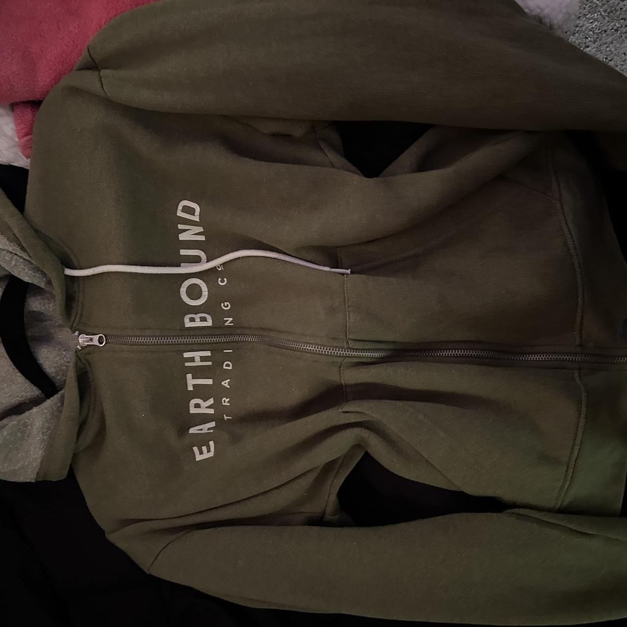 green earthbound zip up womens m #earthbound - Depop