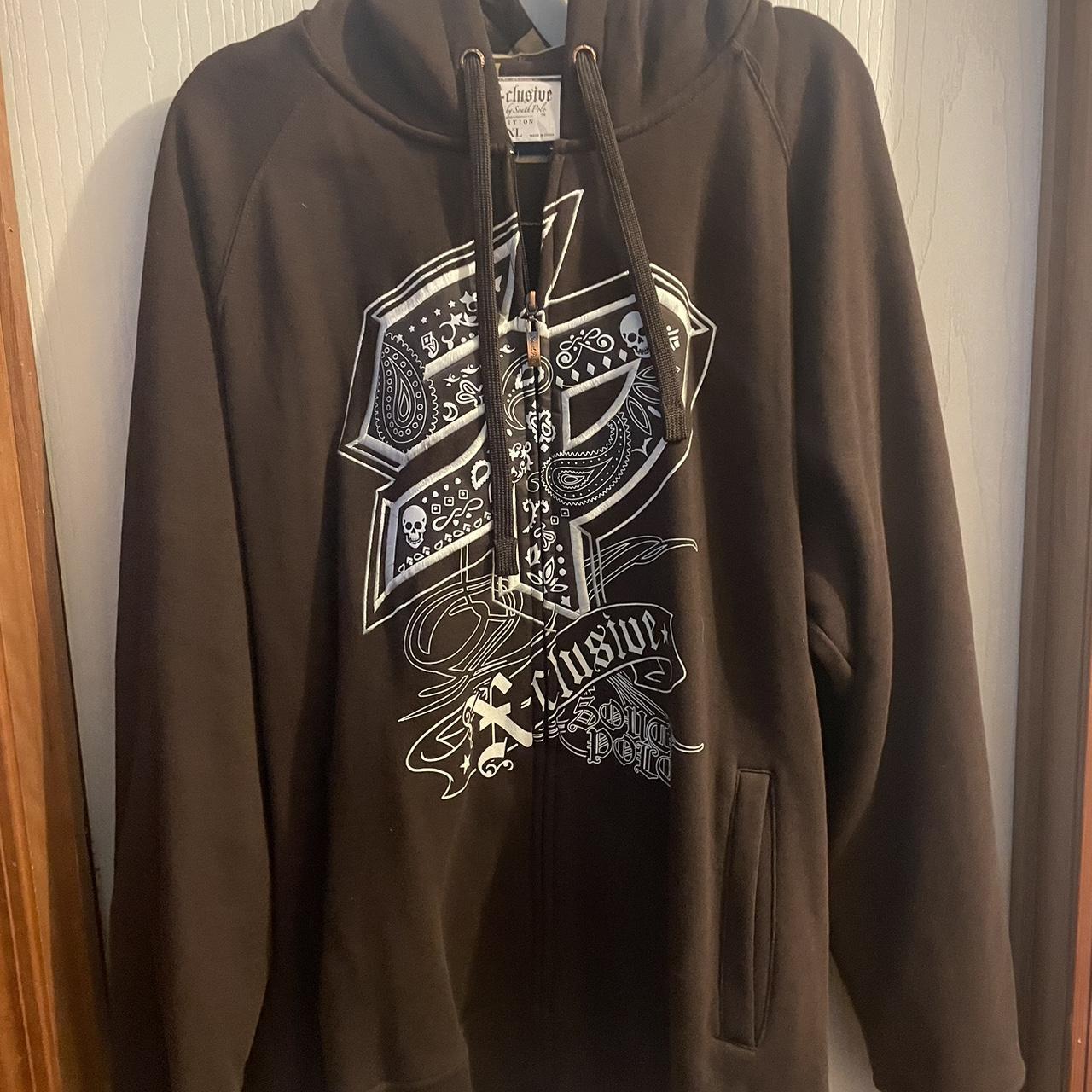 Affliction Men's Brown and White Jacket | Depop