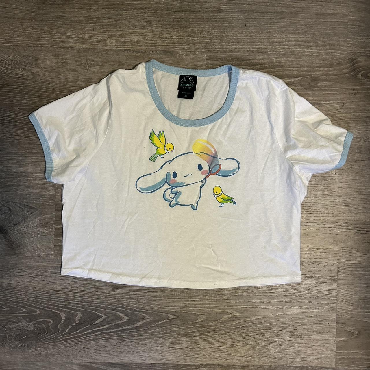hot topic Cinnamoroll Birds Girls Crop Ringer... - Depop