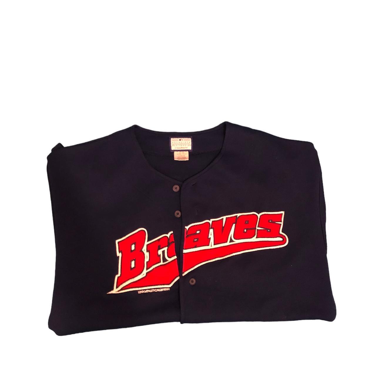 Vintage Blue Atlanta Braves Chipper Jones 10 MLB... - Depop