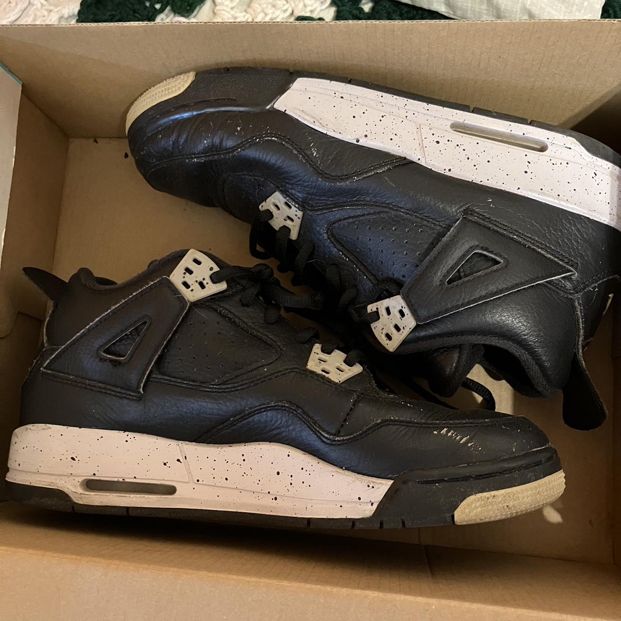 AIR JORDAN 4 RETRO 'OREO' 2015, SIZE 6.5 (a bit beat... - Depop