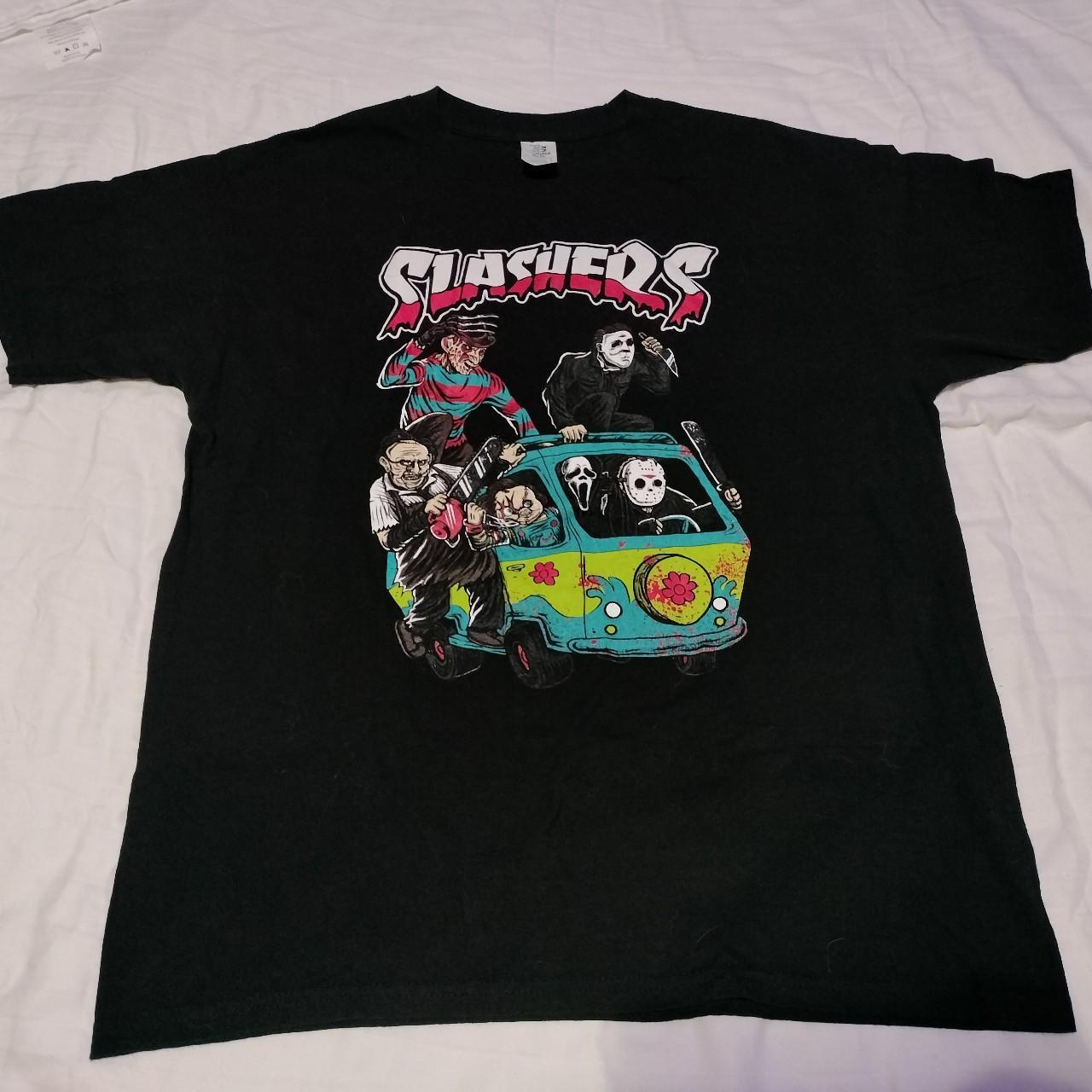 Black Slashers Horror Shirt "Scooby Doo" Freddy... - Depop
