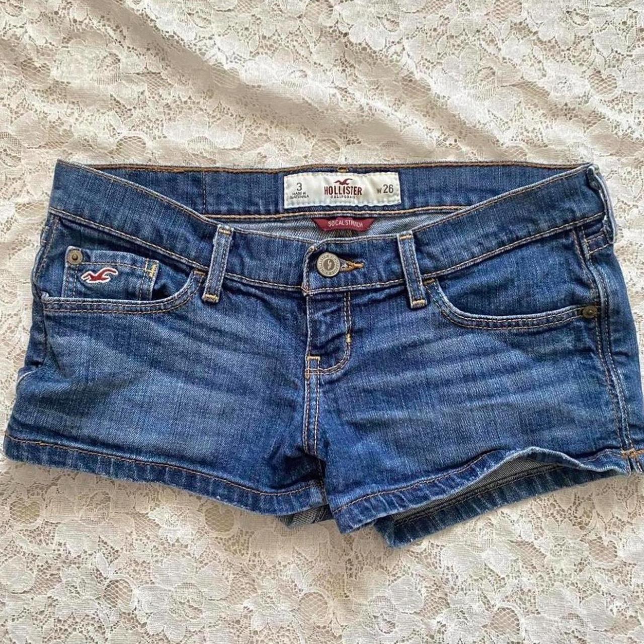 2000s Hollister Micro Denim Shorts Low Rise Socal... - Depop