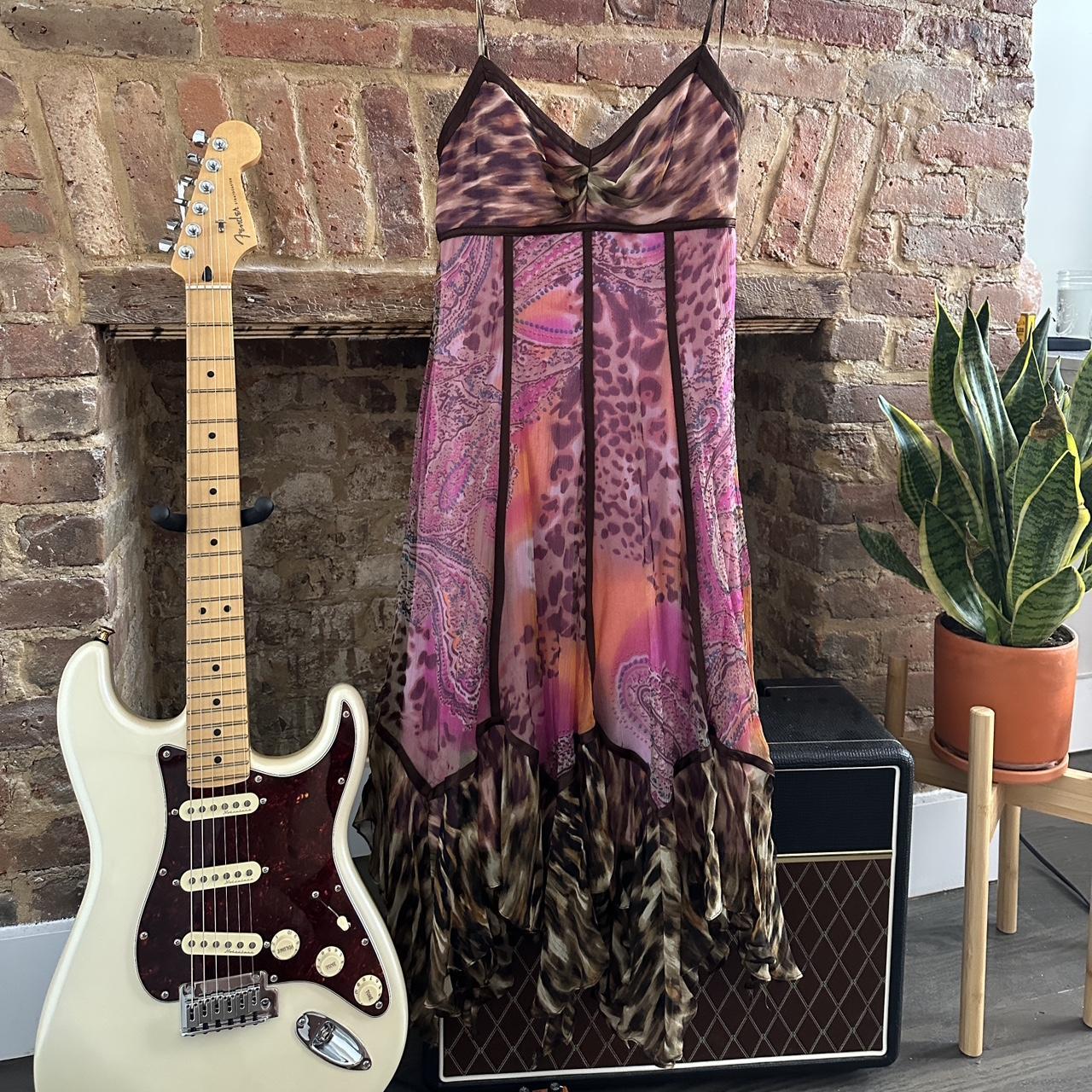 Sue Wong Y2K 100% silk fairy ruffle animal print... | Depop