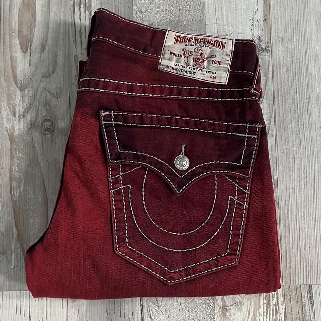 the crazy blood colored rusty trueys. size 33x28 cuz... - Depop
