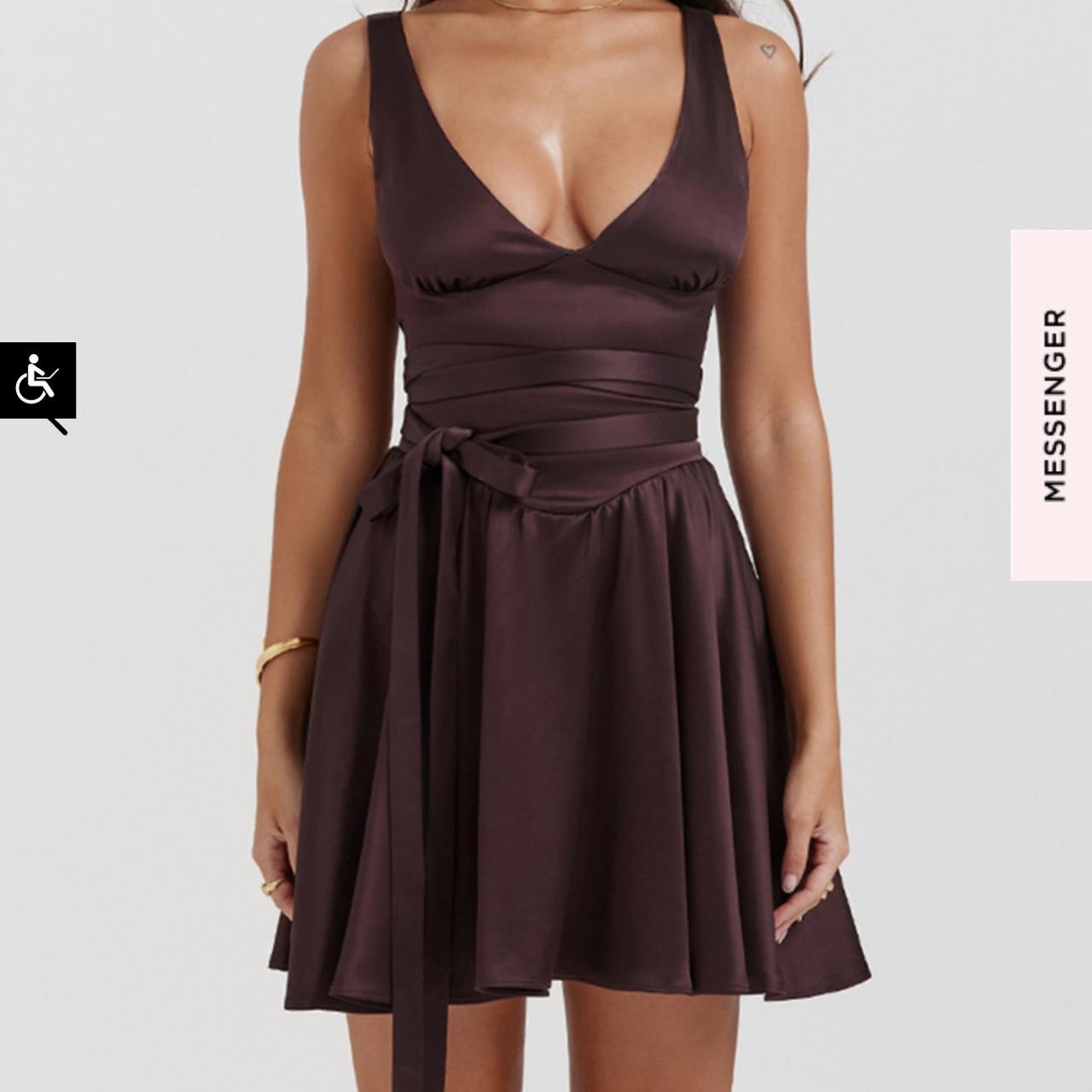 HOUSE OF CB- SHIEMA RICH BROWN MINI DRESS Brand new... - Depop