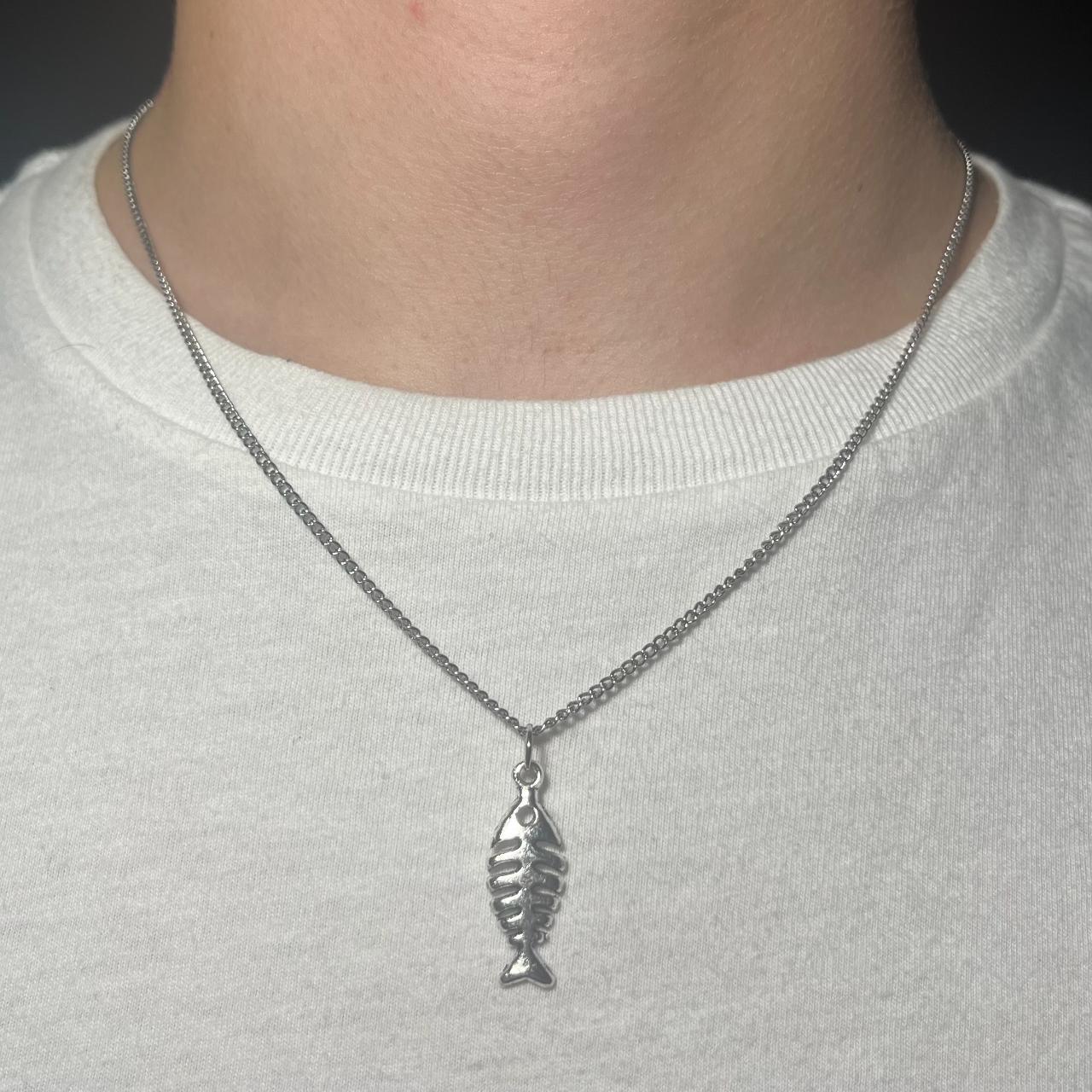 🍬 Handmade silver Fishbone necklace 🍬 Handmade... - Depop