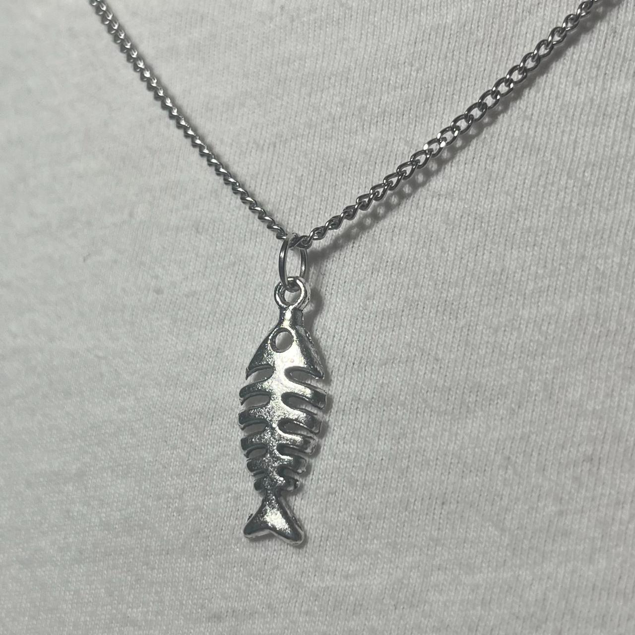 🍬 Handmade silver Fishbone necklace 🍬 Handmade... - Depop