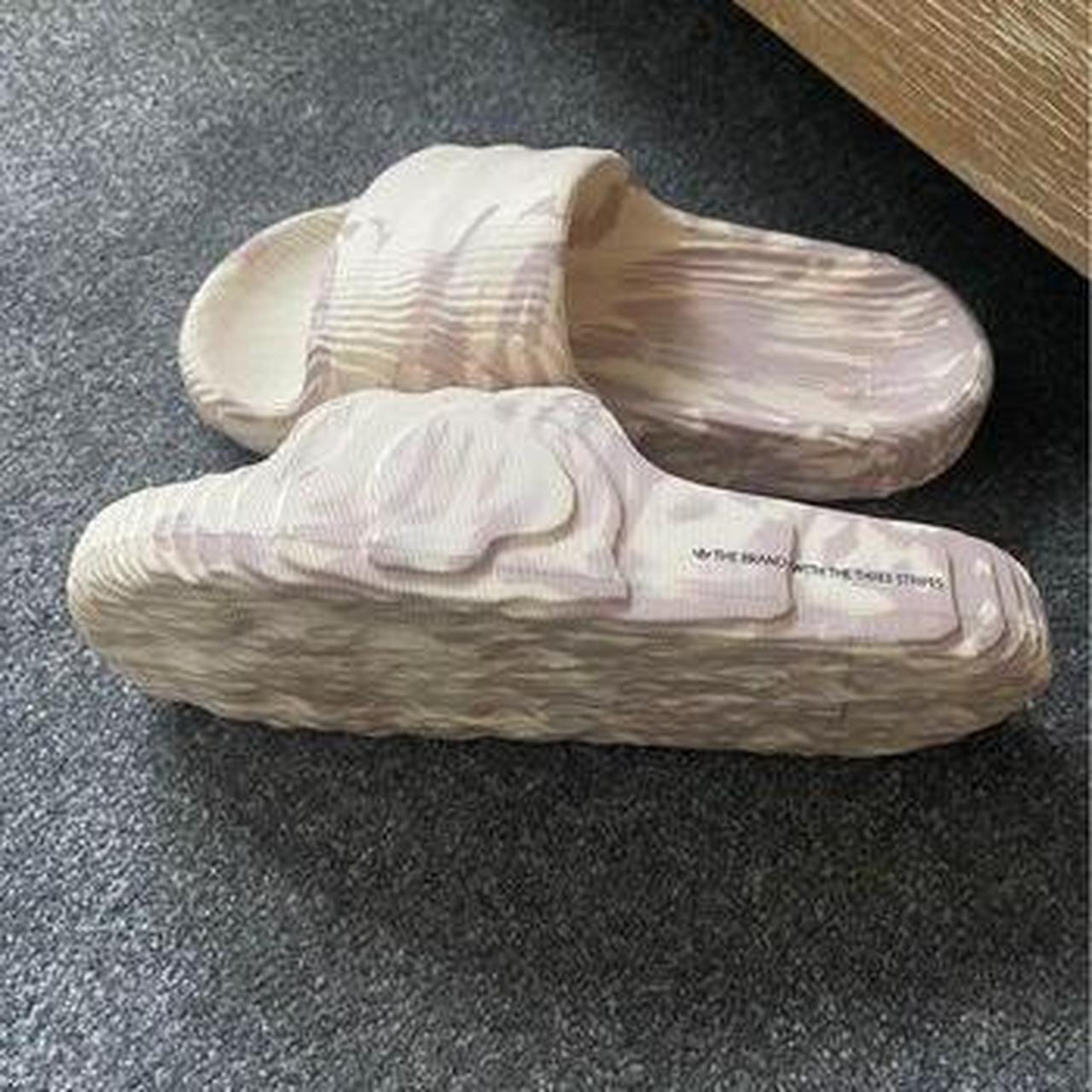 Adidas two colour foam sliders Never worn, brand... - Depop