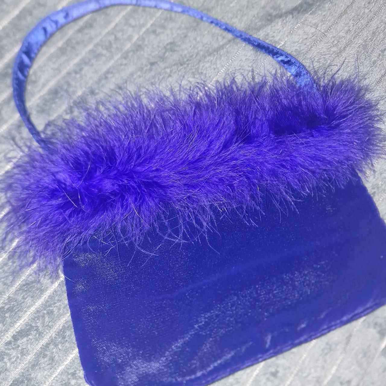 Beautiful fluffy indigo Vintage bag Perfect... - Depop