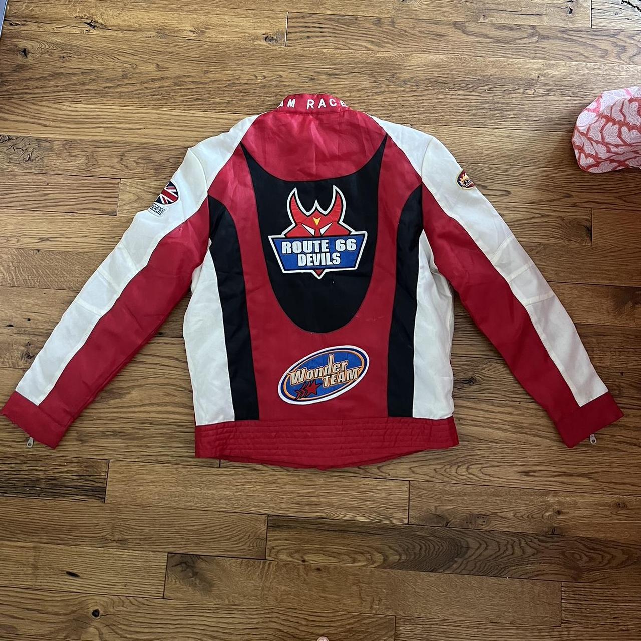 Retro racing jacket. Fits perfectly oversized on me... - Depop