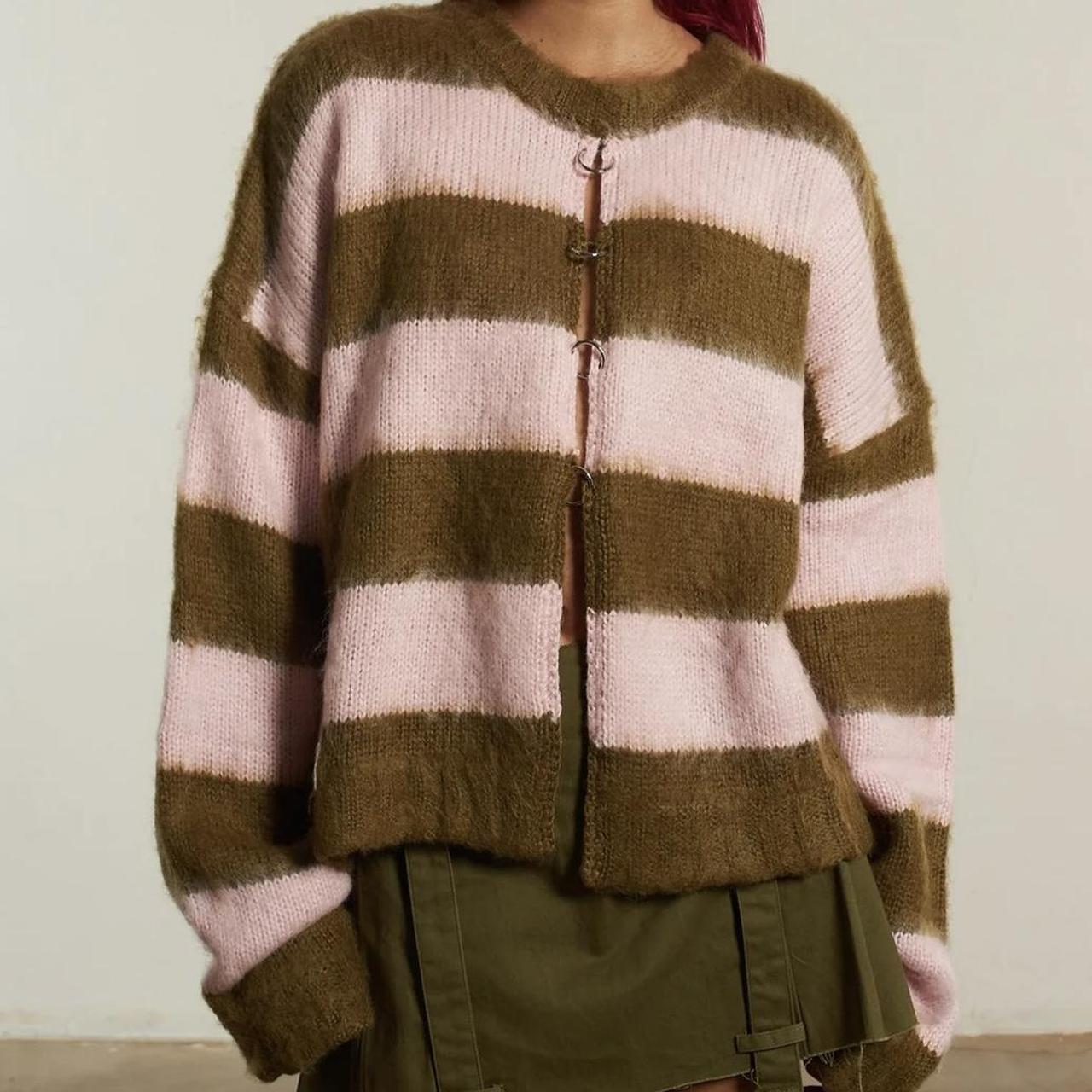 ragged priest crush striped knit. size large, only... - Depop