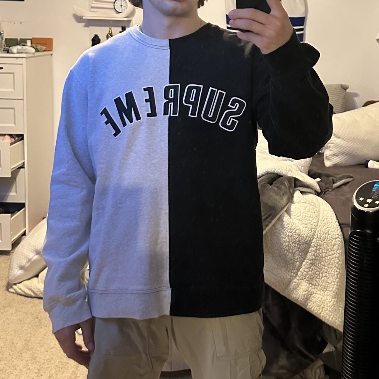 Supreme split crewneck Black XL - Depop