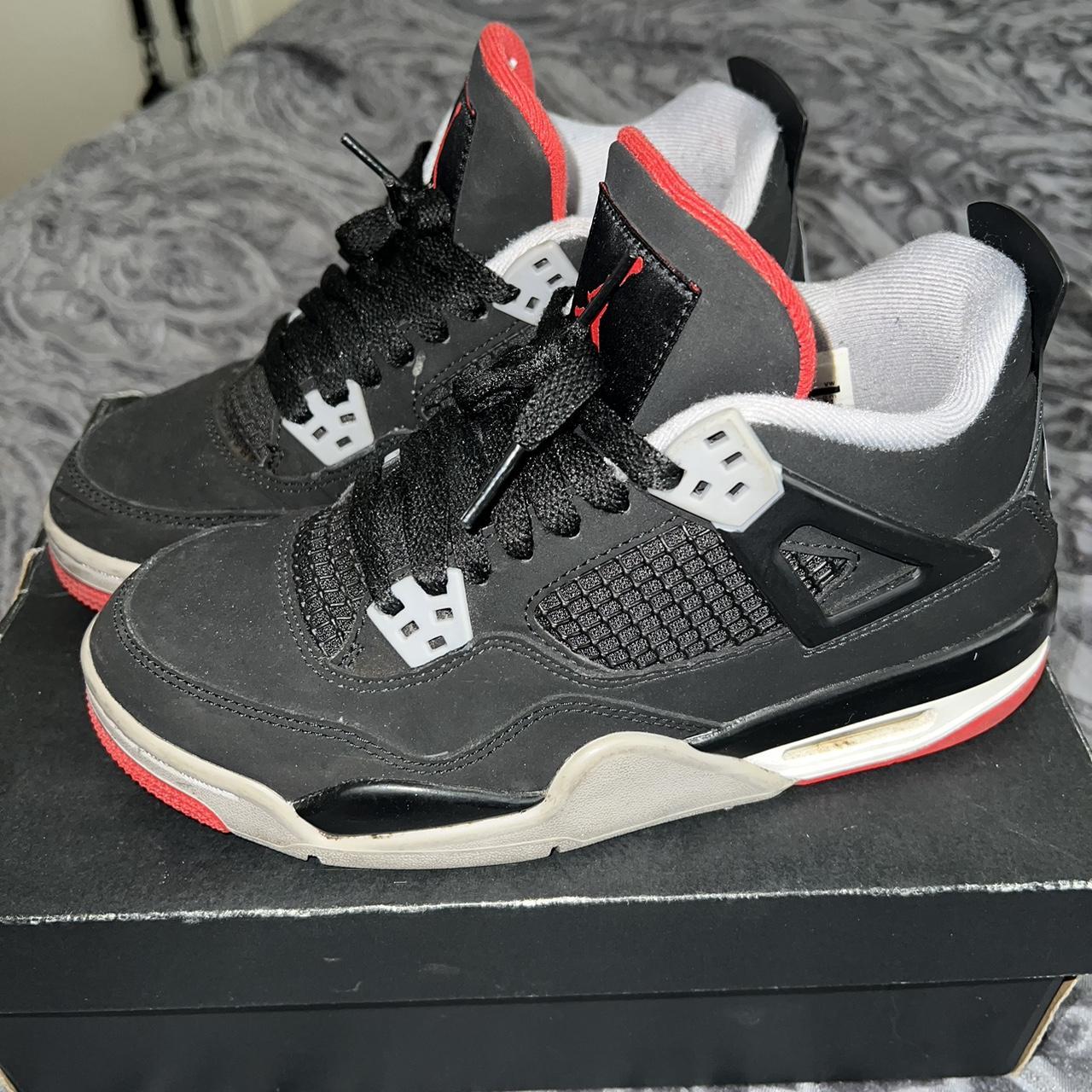 jordan bred 4 visible signs of wear will be... - Depop