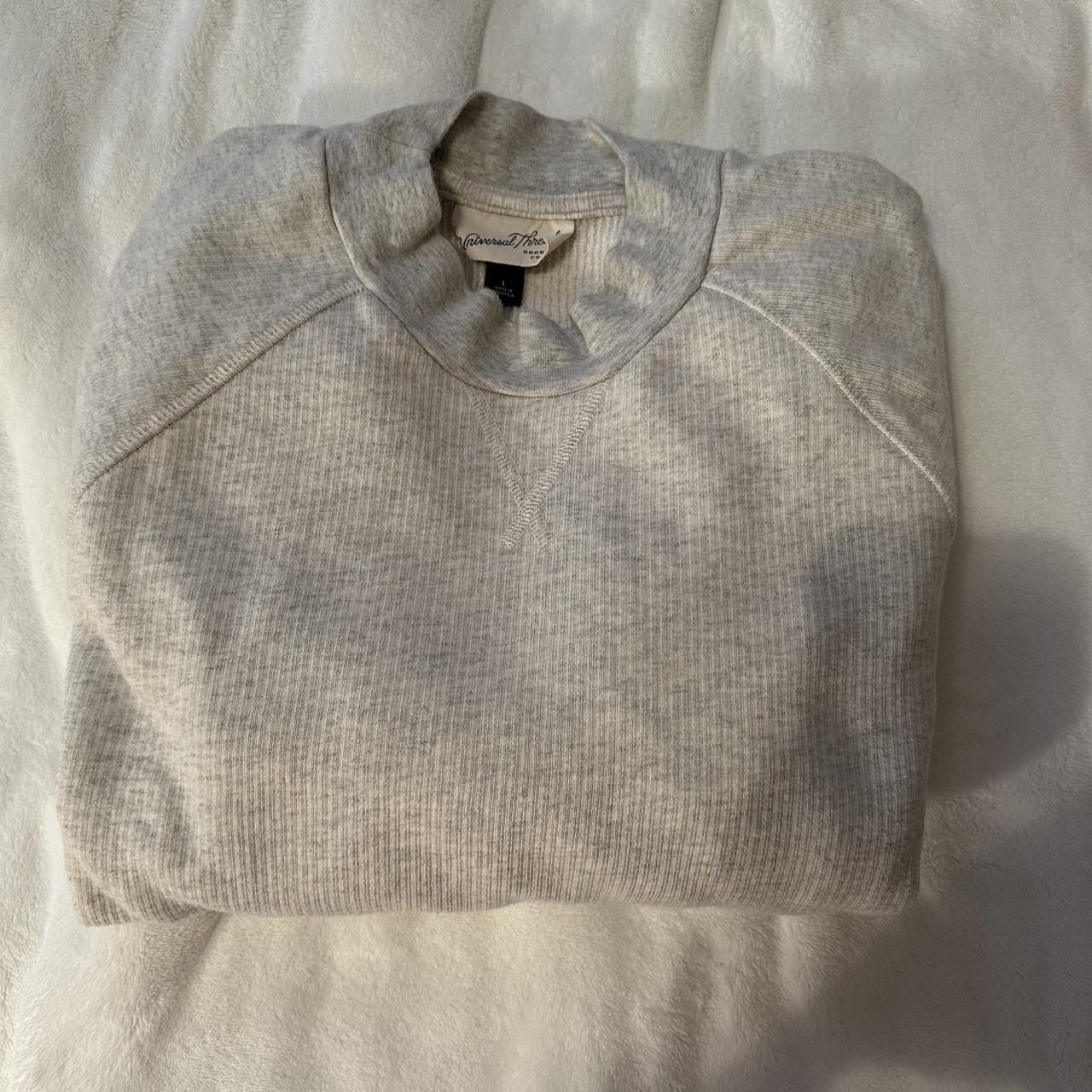 universal thread mock neck sweatshirt, waffle knit.... - Depop