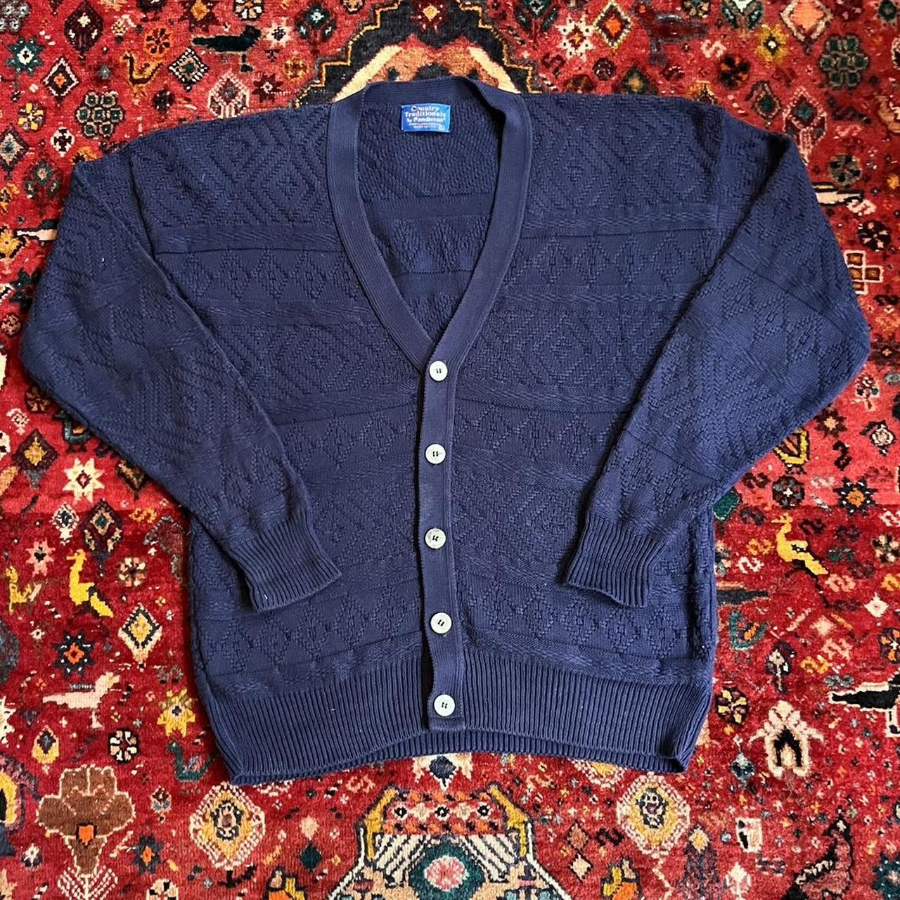 Vintage 80’s Pendleton Cardigan Navy Pendleton... - Depop