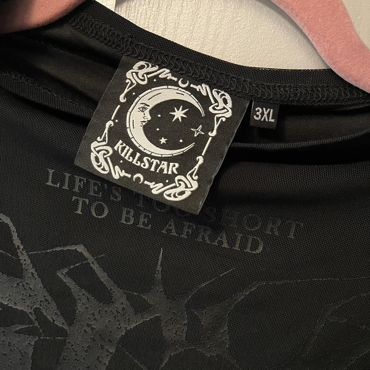 Bodycon mesh dress Skull and black metal font... - Depop