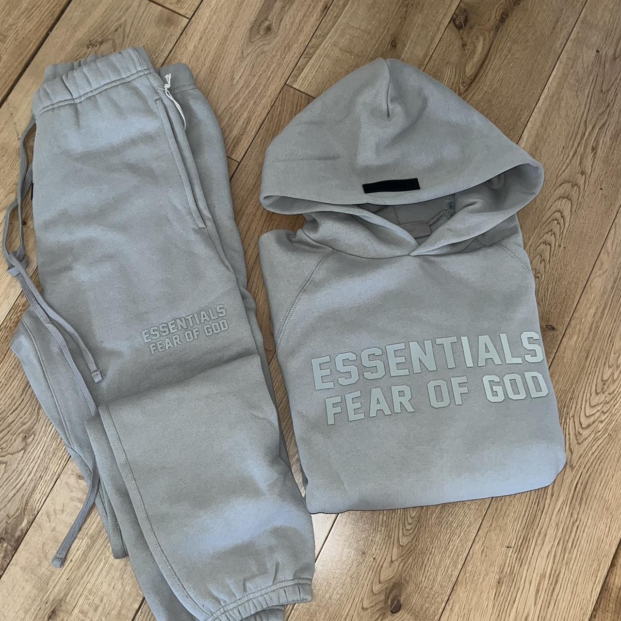 Fear of god essentials seal grey tracksuit... - Depop