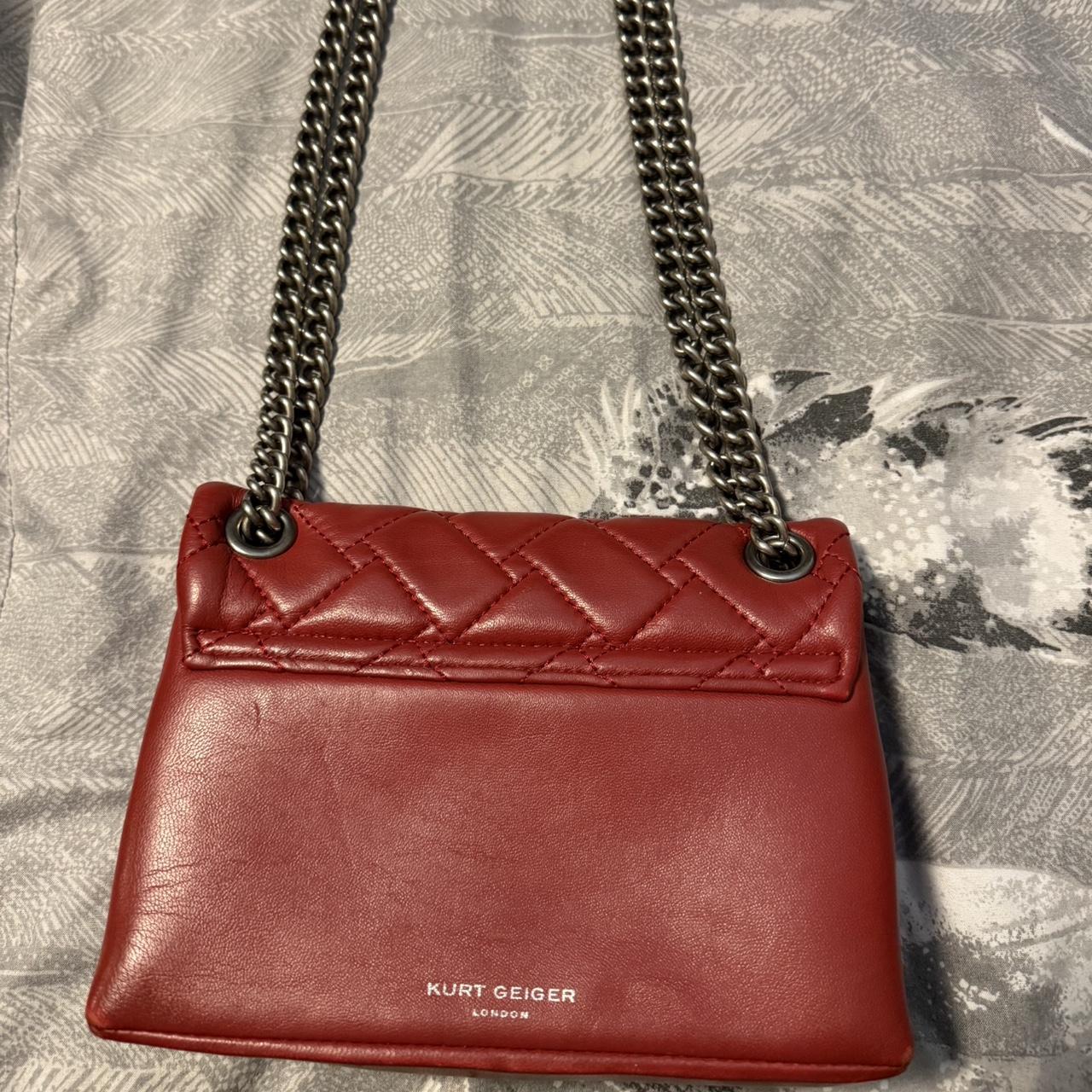 Red leather Kurt Geiger crossbody bag mini... | Depop