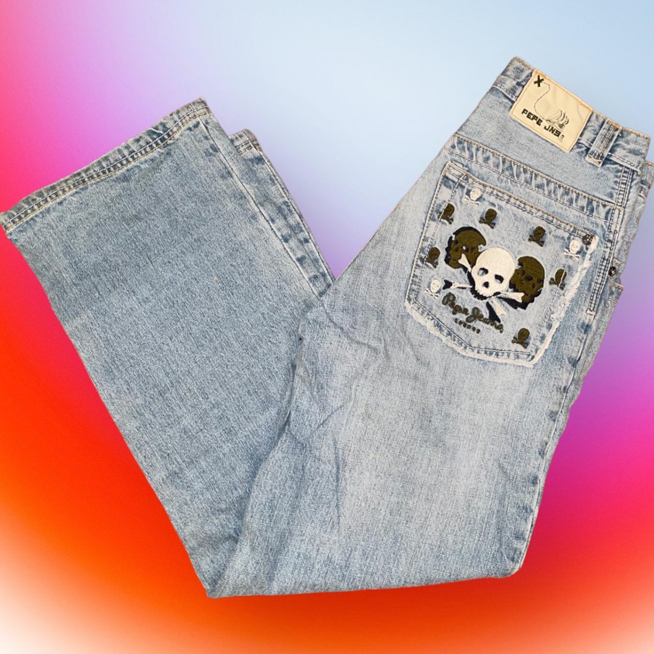 REPOP ☠️ Y2K skull and bones Pepe jeans 👖 Brand:... | Depop