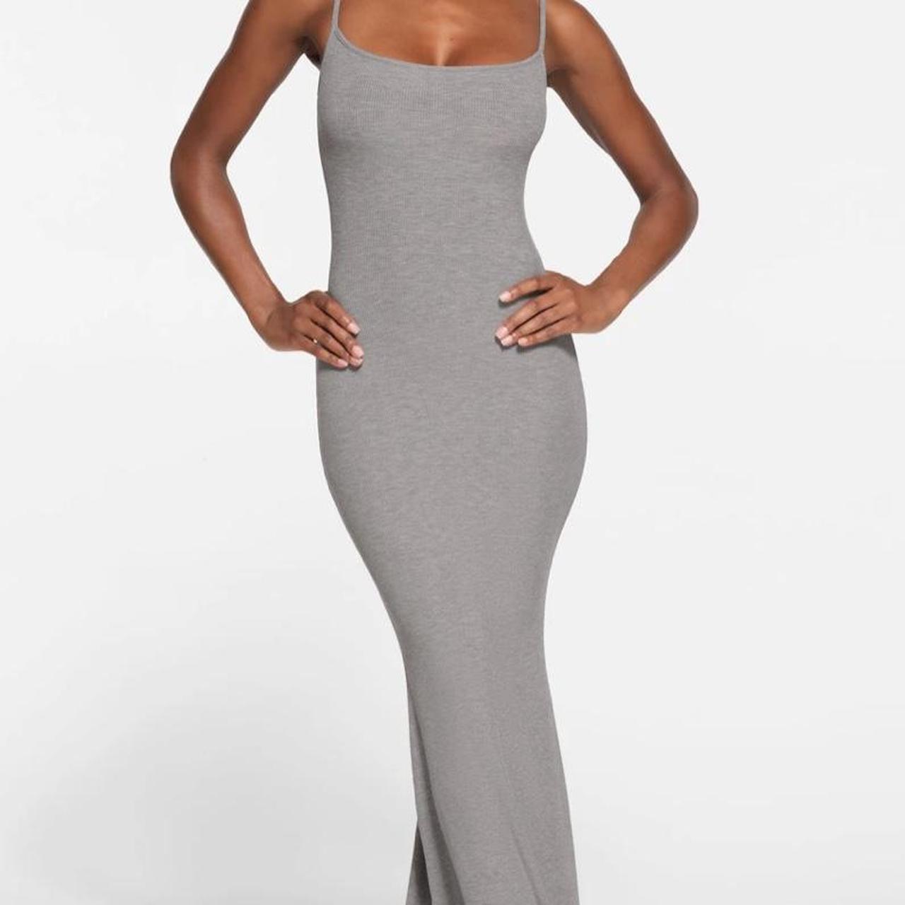grey heather skims maxi dress super flattering worn... - Depop