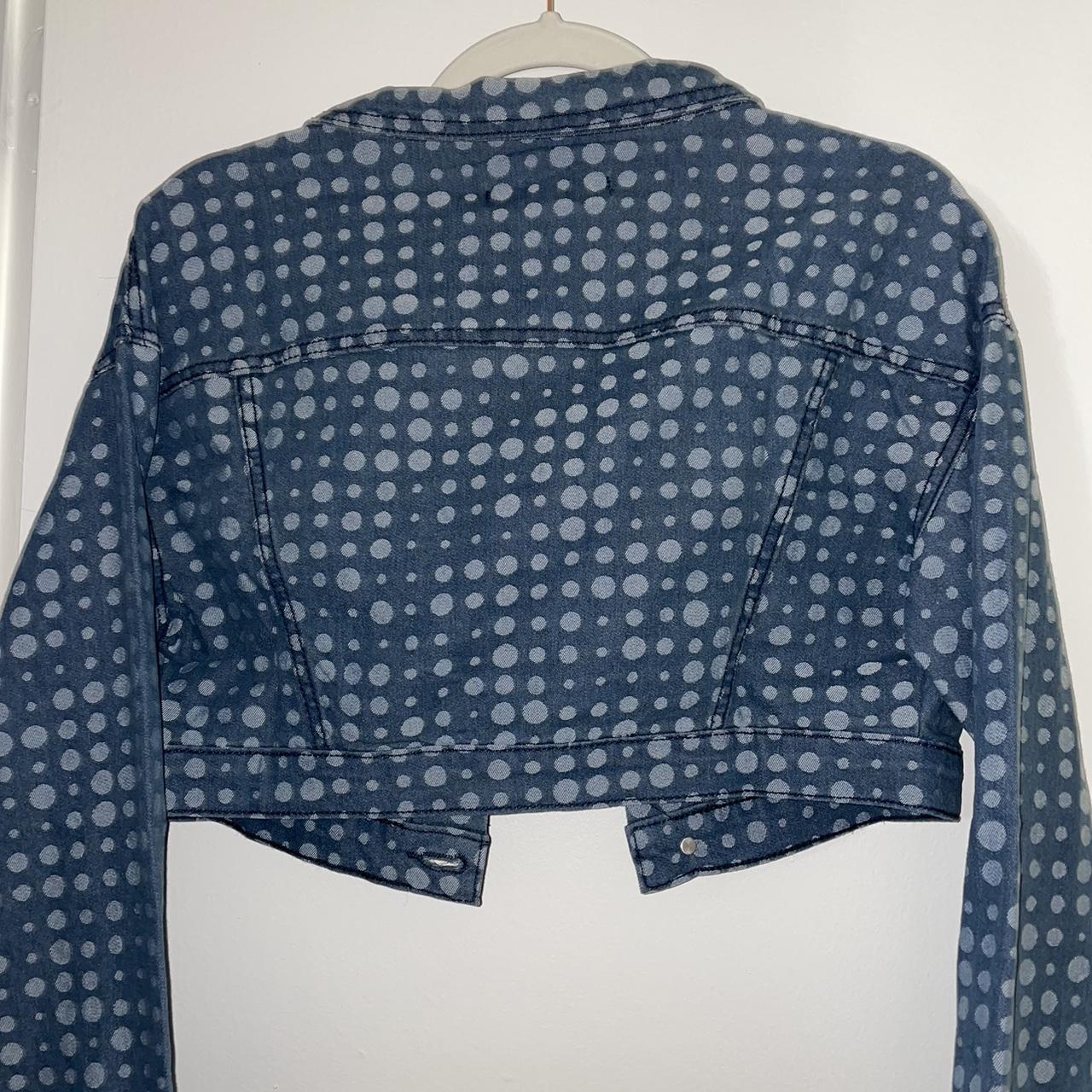 The Kript cropped denim jacket with polka dots Never... | Depop