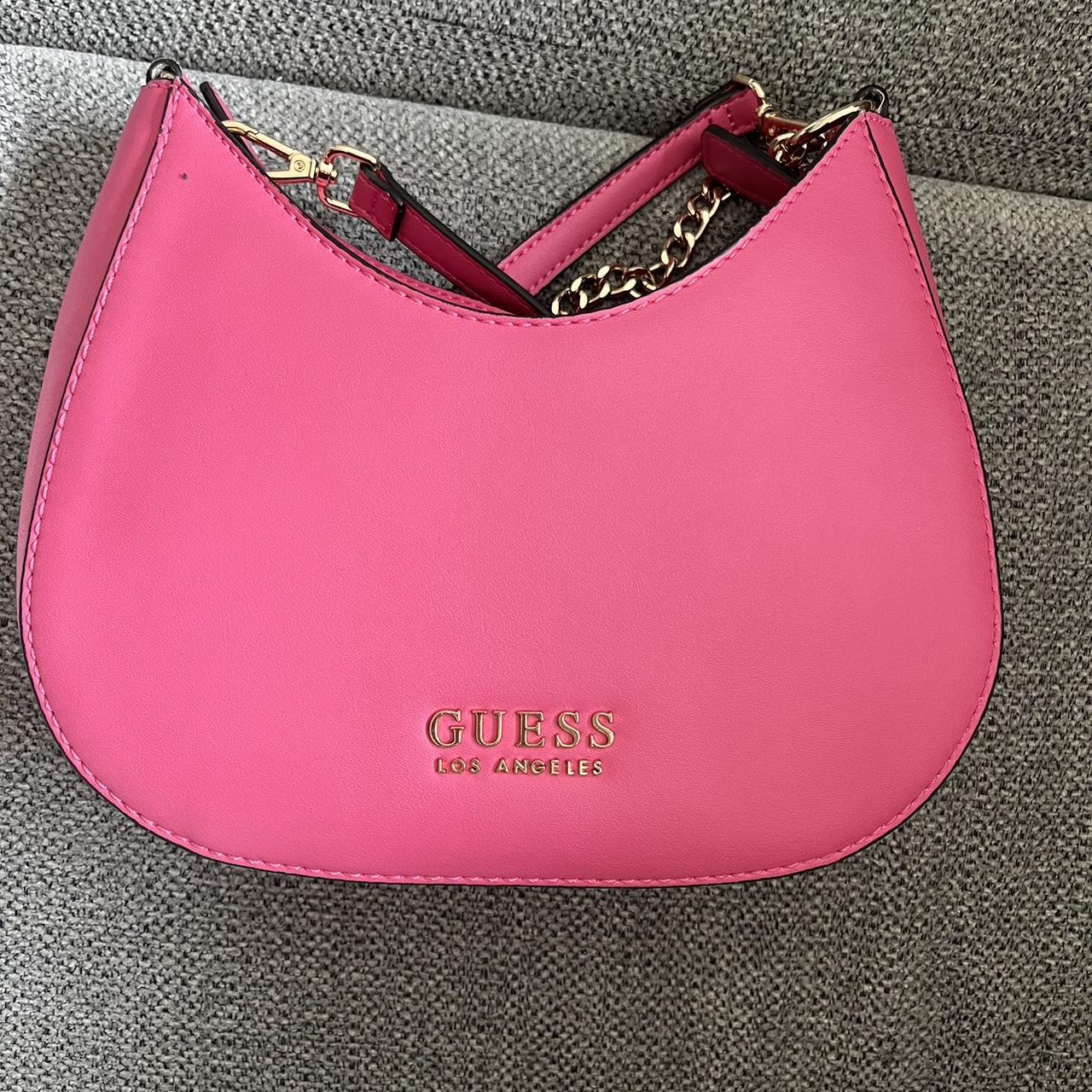 guess pink purse , lining is a bit dirty - Depop