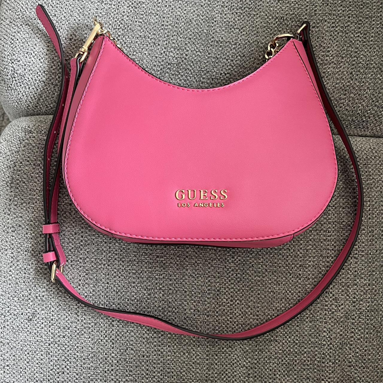 guess pink purse , lining is a bit dirty - Depop