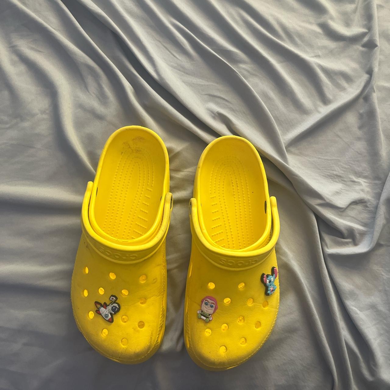 Yellow crocs with widgets included - Depop