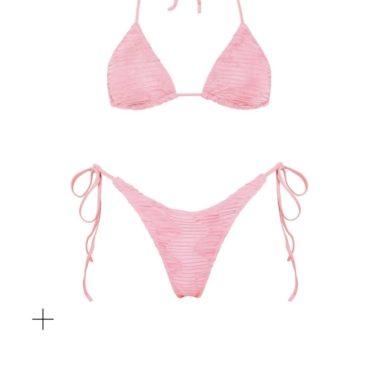 super cute pink triangl set! -only worn a few... - Depop