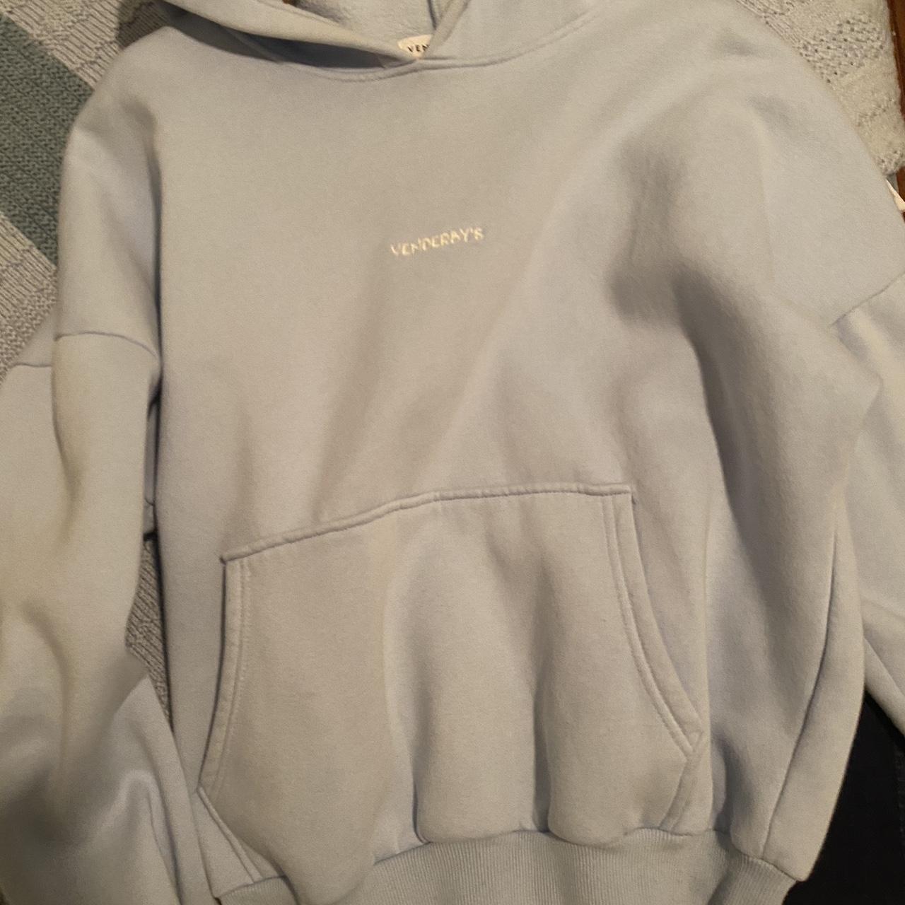 Venderbys Blue Hoodie Size M/L Bought for $110... - Depop