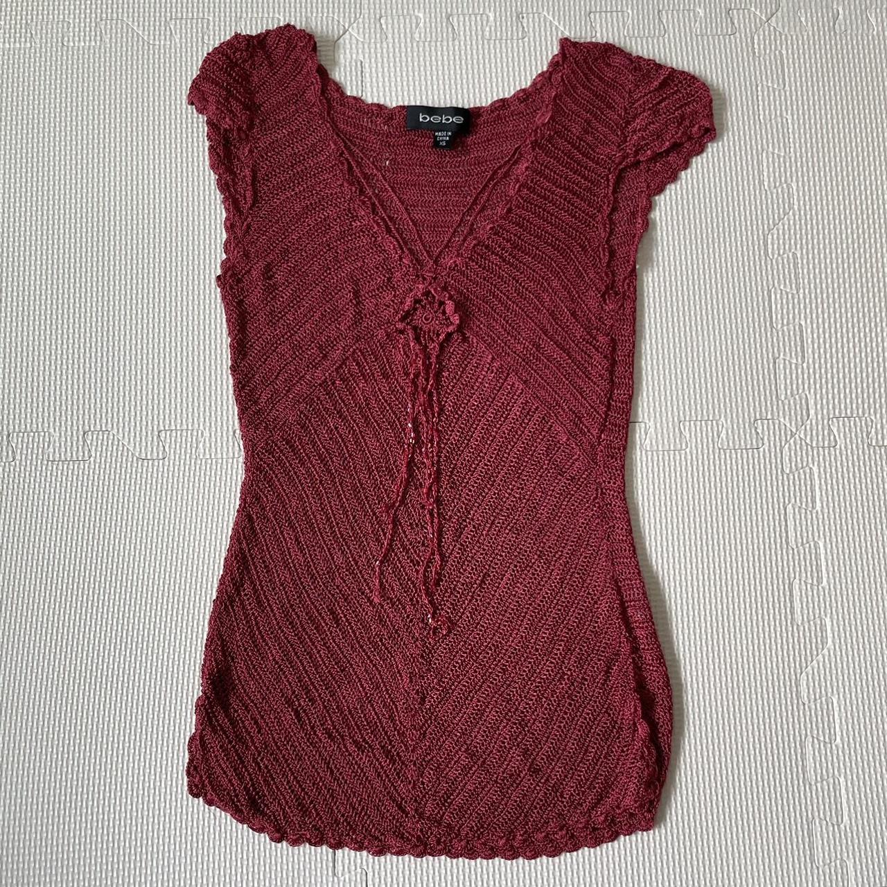 Bebe Women's Red Top | Depop