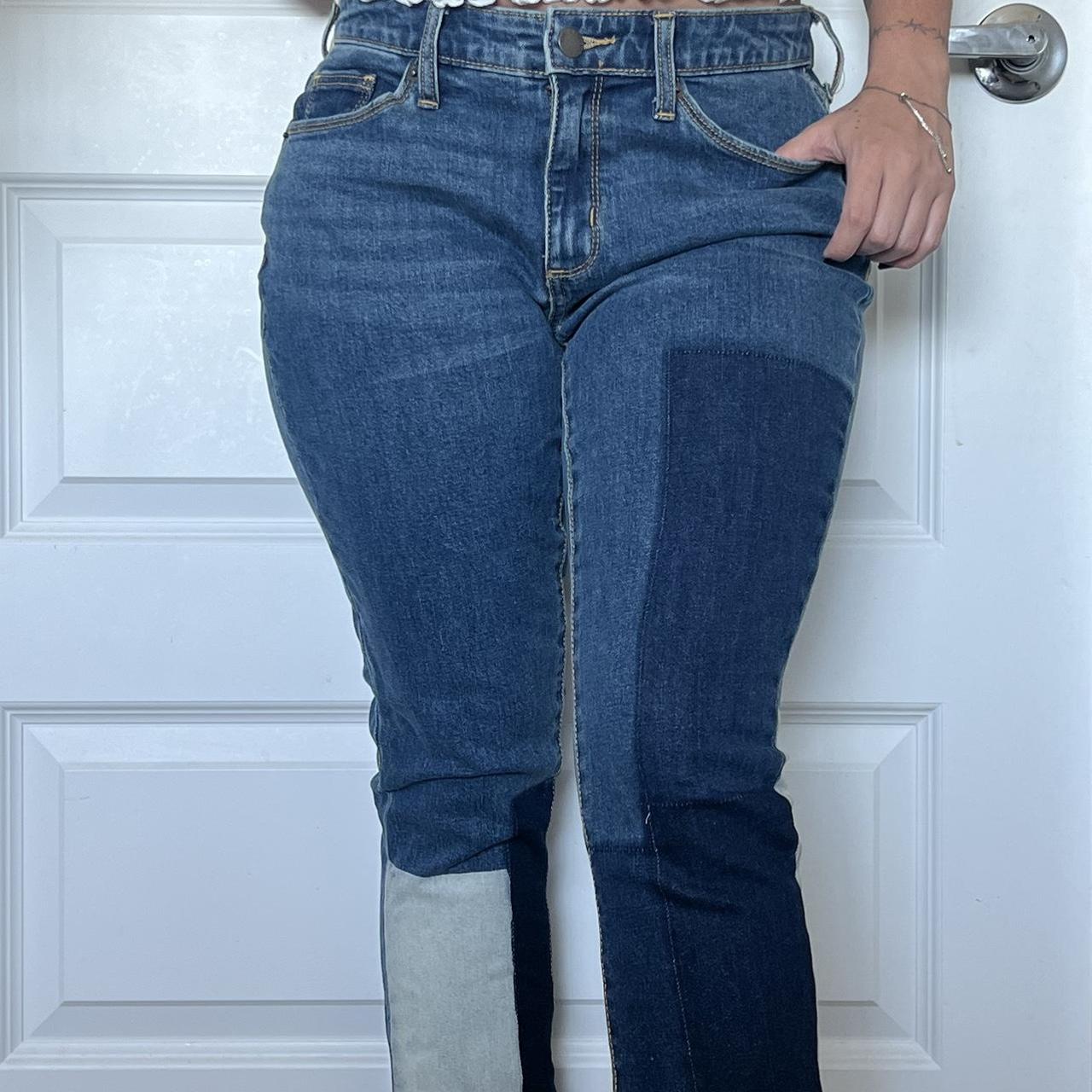 Universal Thread Patchwork Unfinished Hem Cropped... - Depop