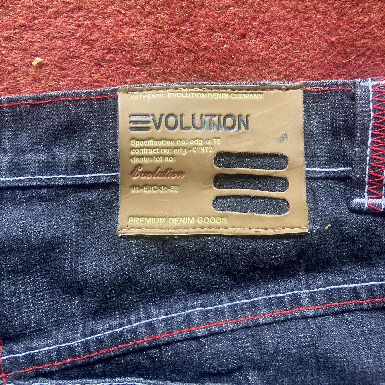 Vintage Blue Evolution Baggy Jorts Size - 40”... - Depop