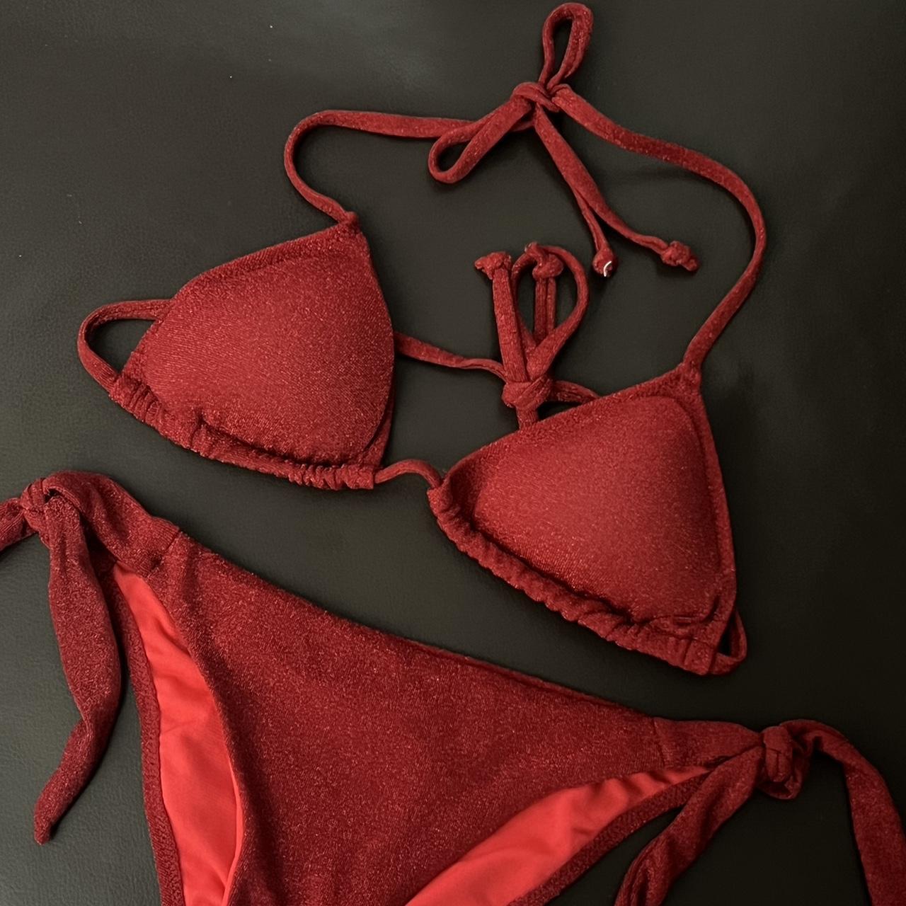 Sparkly Red Cheeky Bikini Set Super Cute Bought In Depop