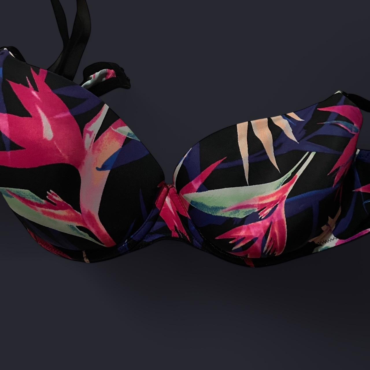 Victoria's Secret multi-coloured floral bra - size... | Depop