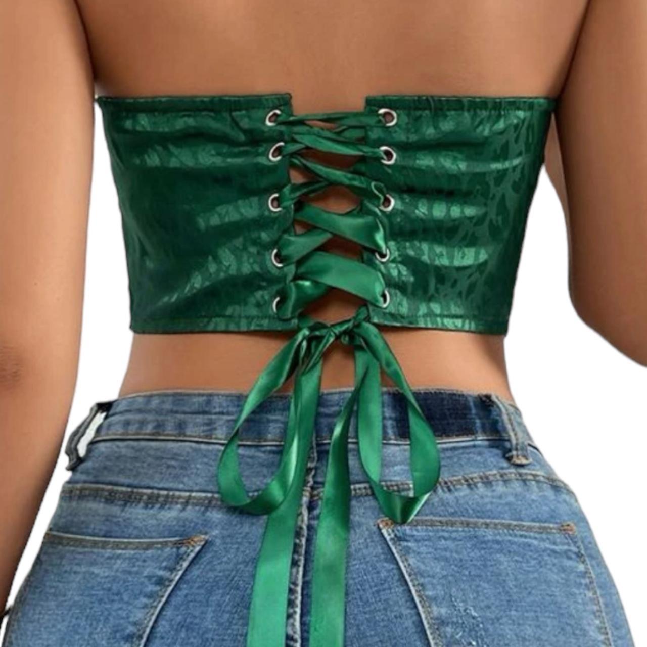 Green Corset Top * Gorgeous green corset top with... - Depop