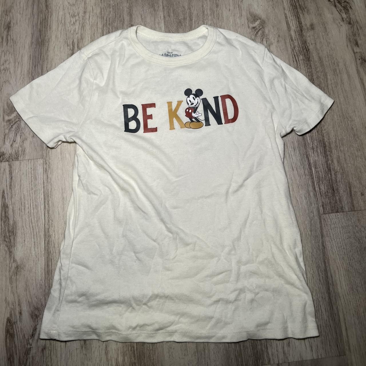 Disney Mickey Mouse "Be Kind" white cotton t-shirt... | Depop