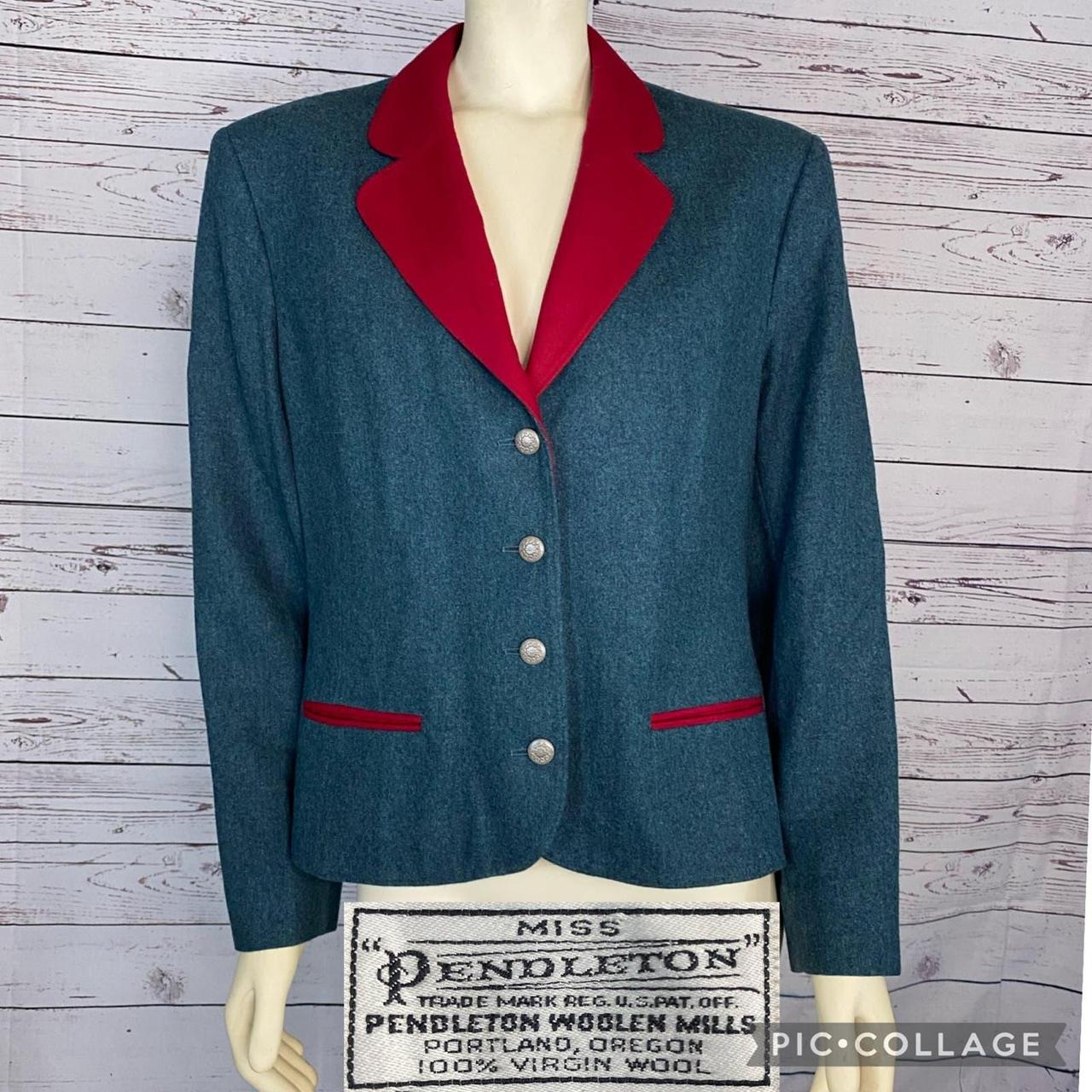 Vintage Miss Pendleton 100% Virgin Wool Blazer size... - Depop
