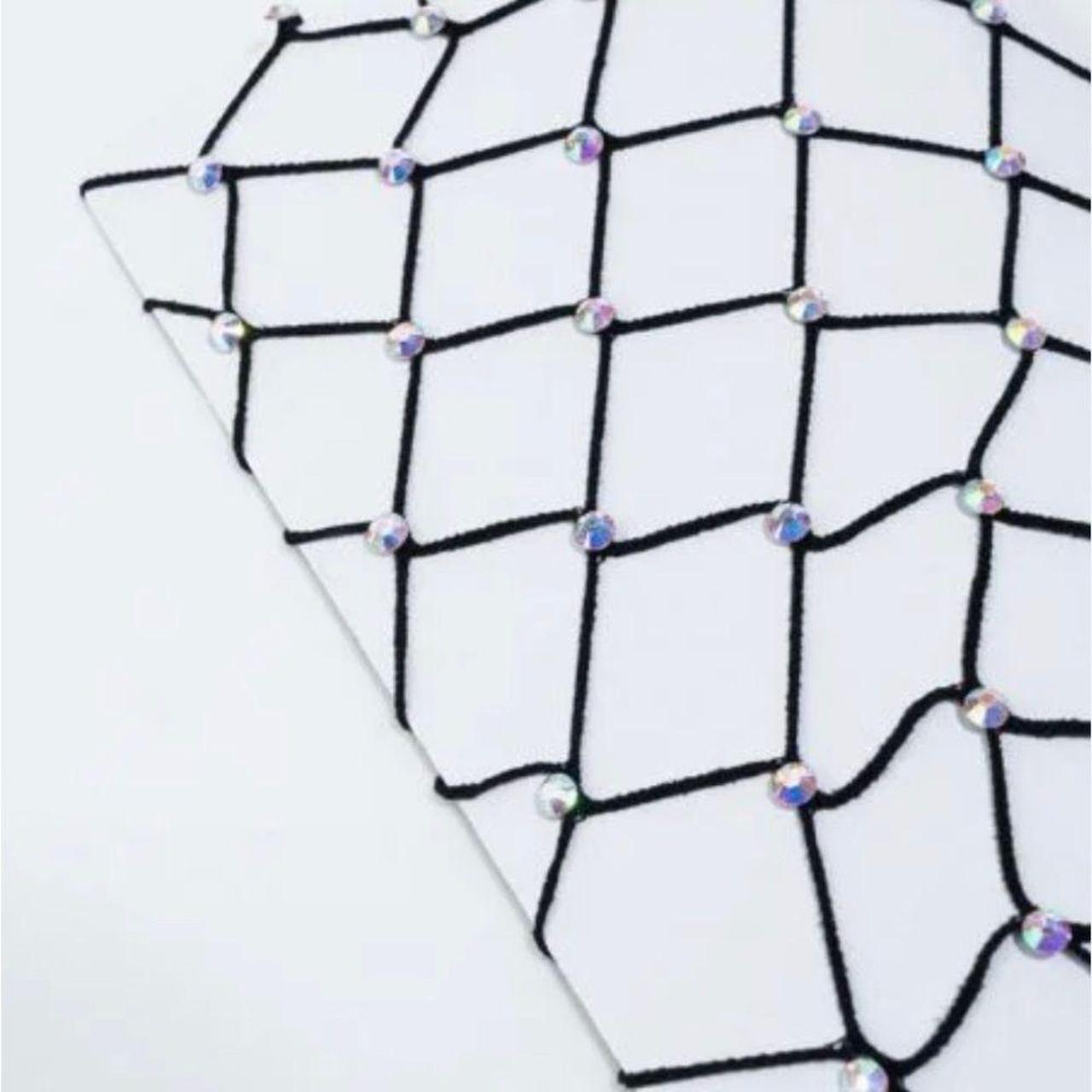 Sparkly Rhinestone Crystals Fishnet Tights... - Depop